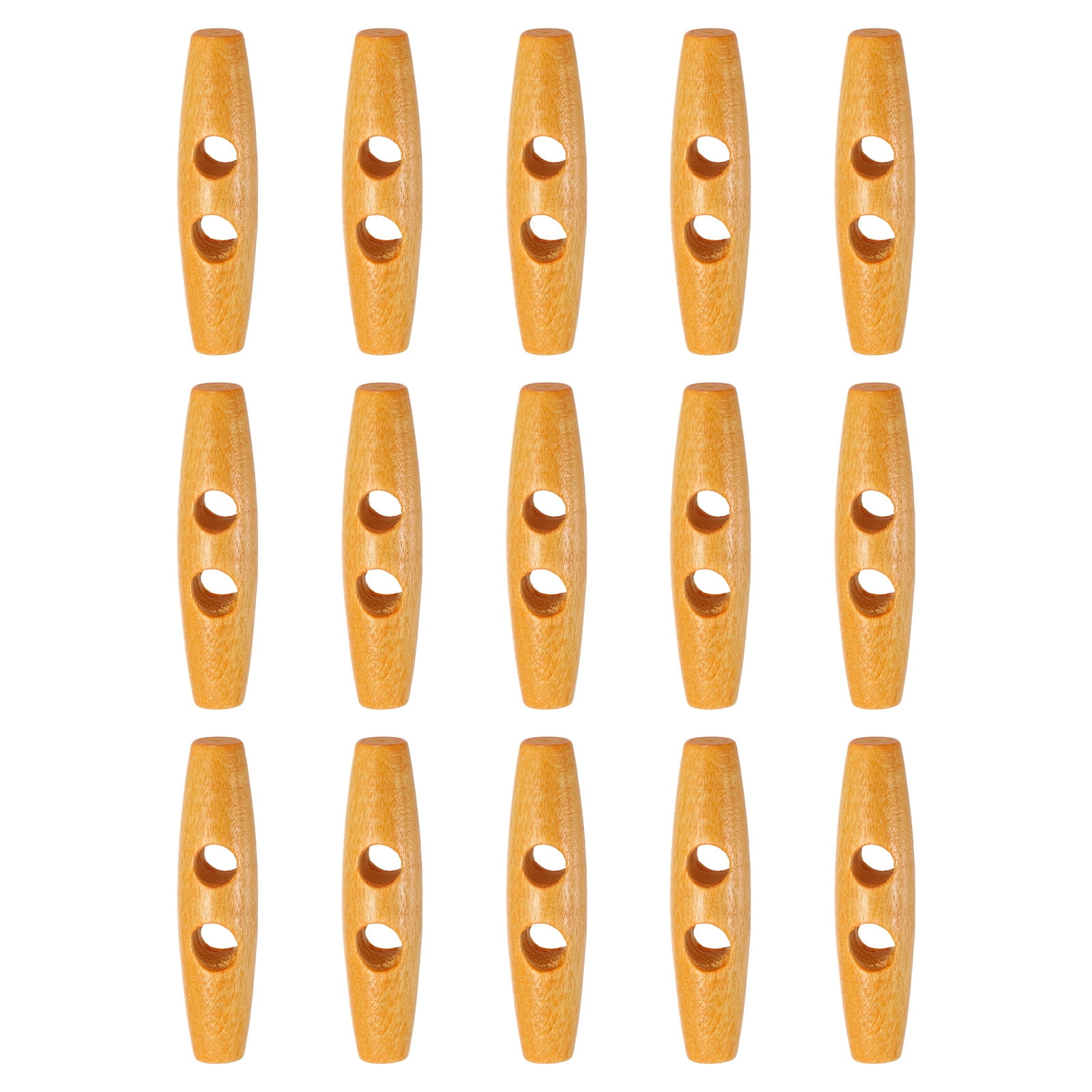 Uxcell 15pcs Wooden Toggle Buttons 50mm / 2" Double Hole Wood Olive ...