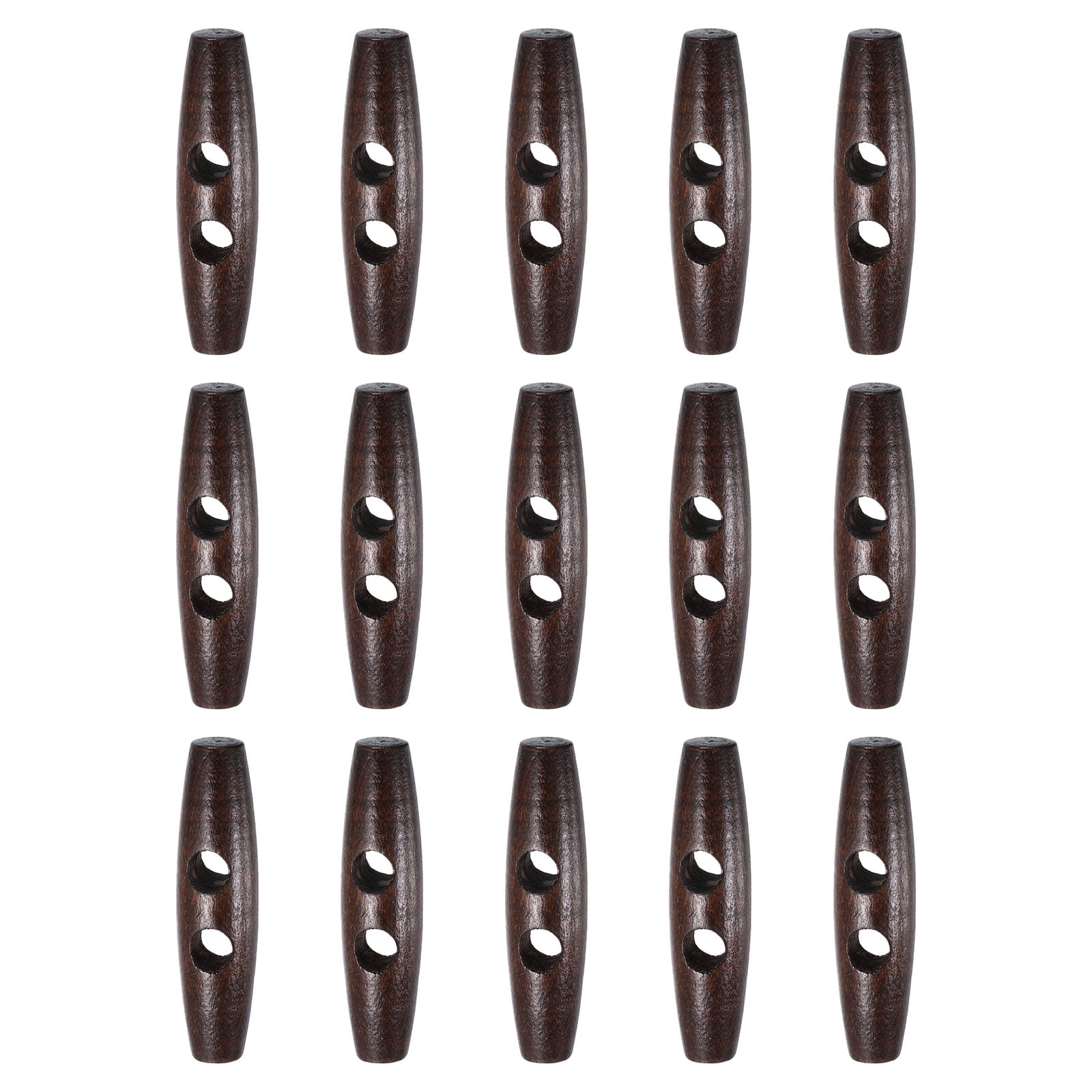Uxcell 15pcs Wooden Toggle Buttons 50mm / 2" Double Hole Wood Olive ...