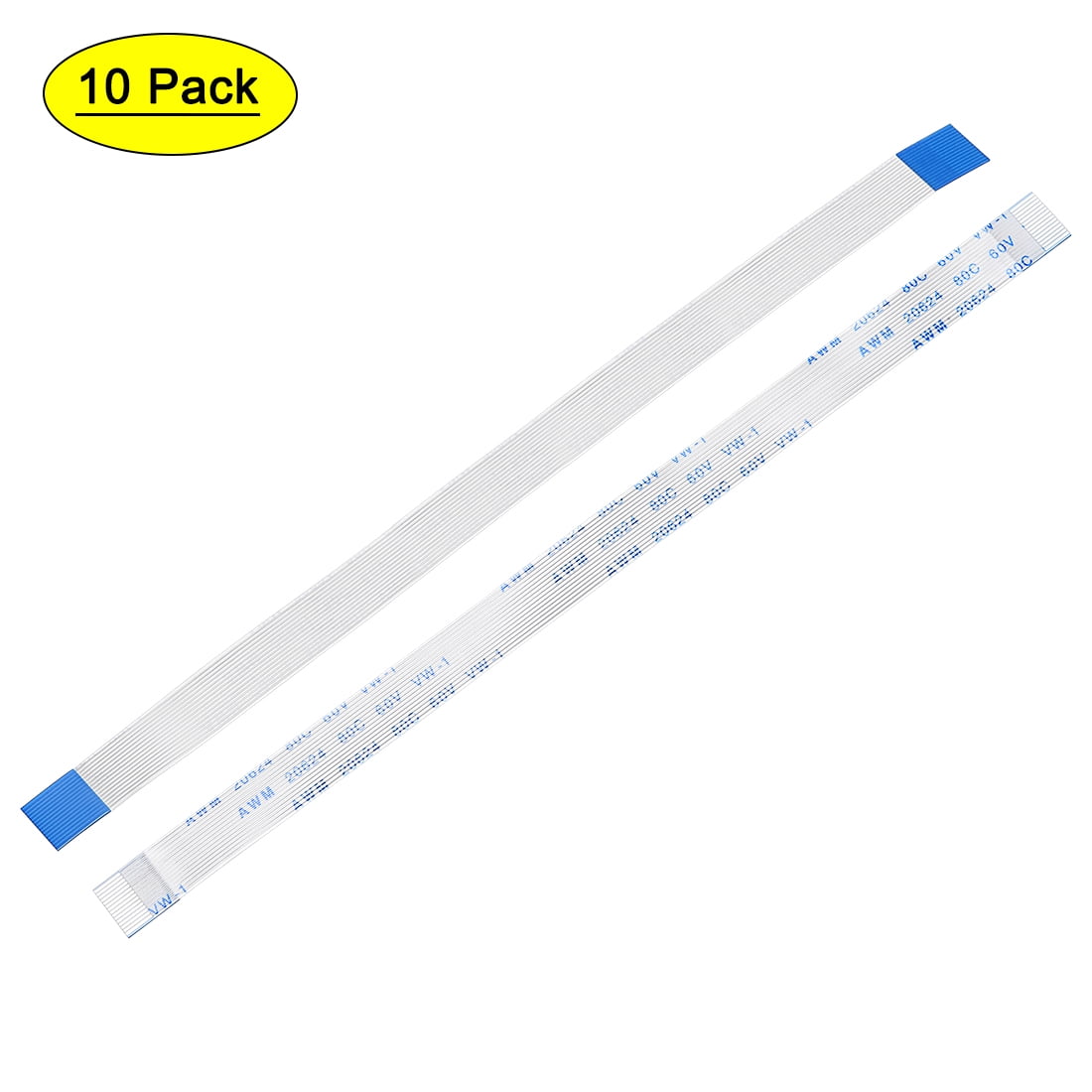 Uxcell 15pins Flexible Flat Cable FPC FFC A Type Ribbon Cable PE White ...