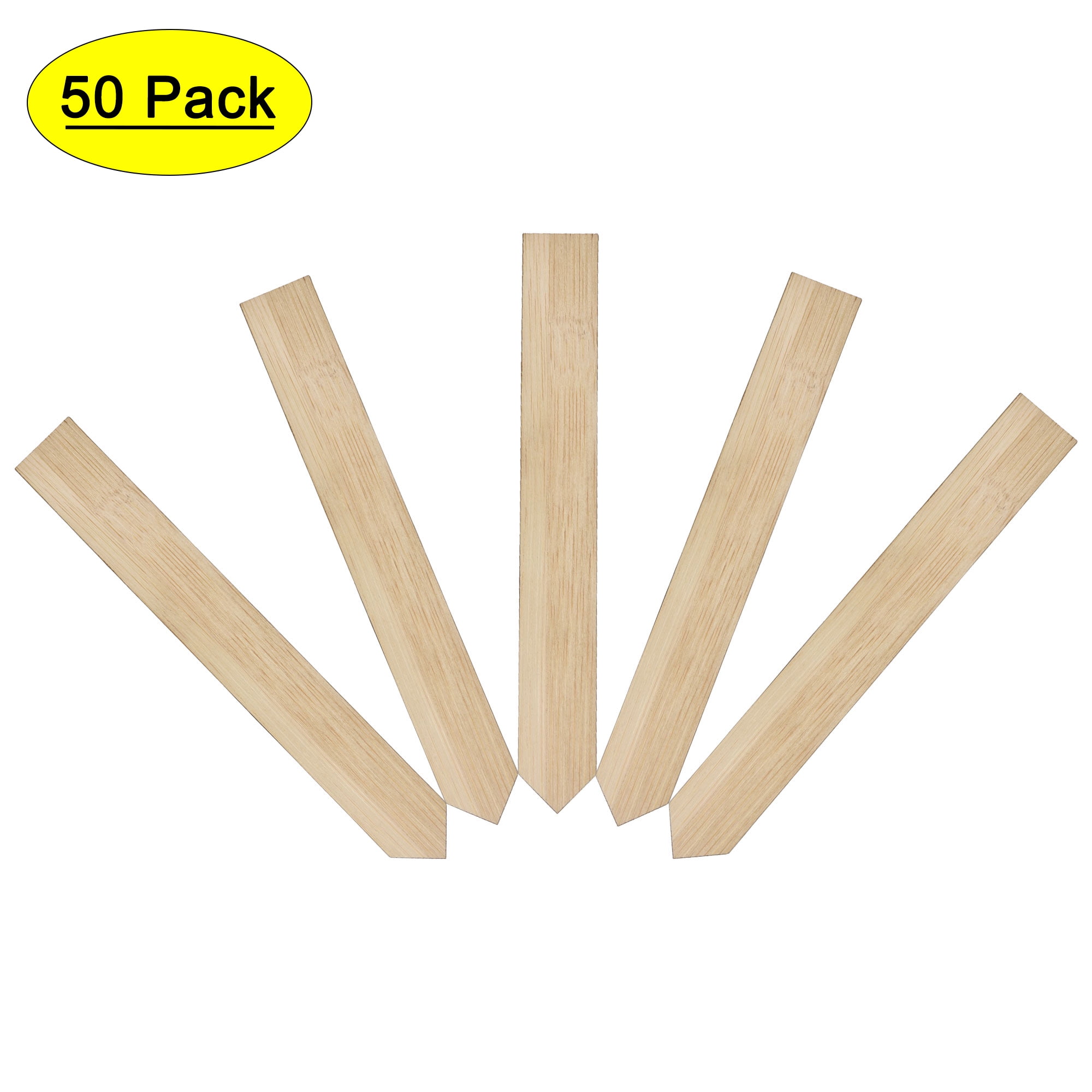 Uxcell 15x2cm Bamboo Plant Label Stakes Sign Wooden Garden Tags 50 ...