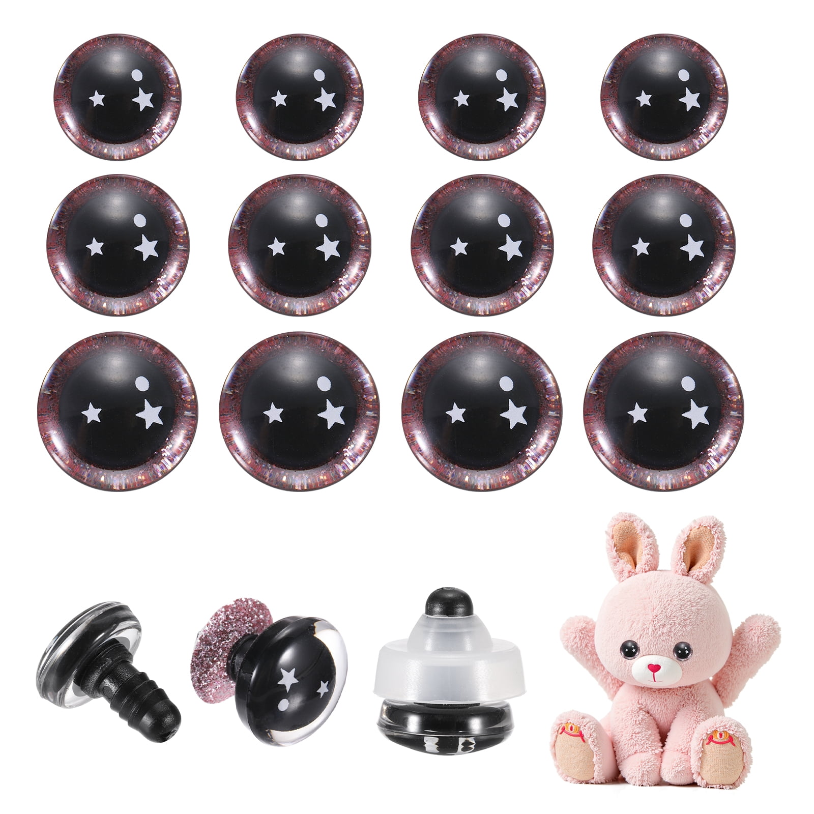 Uxcell 16/18/20mm Star Safety Eyes, 30Pcs Doll Crocheting Safety Eyes ...