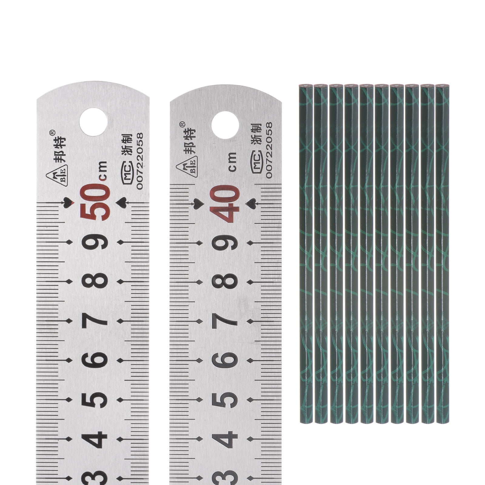 Uxcell 16"(40cm) 20"(50cm) Stainless Steel Ruler Straight Edge Metric ...