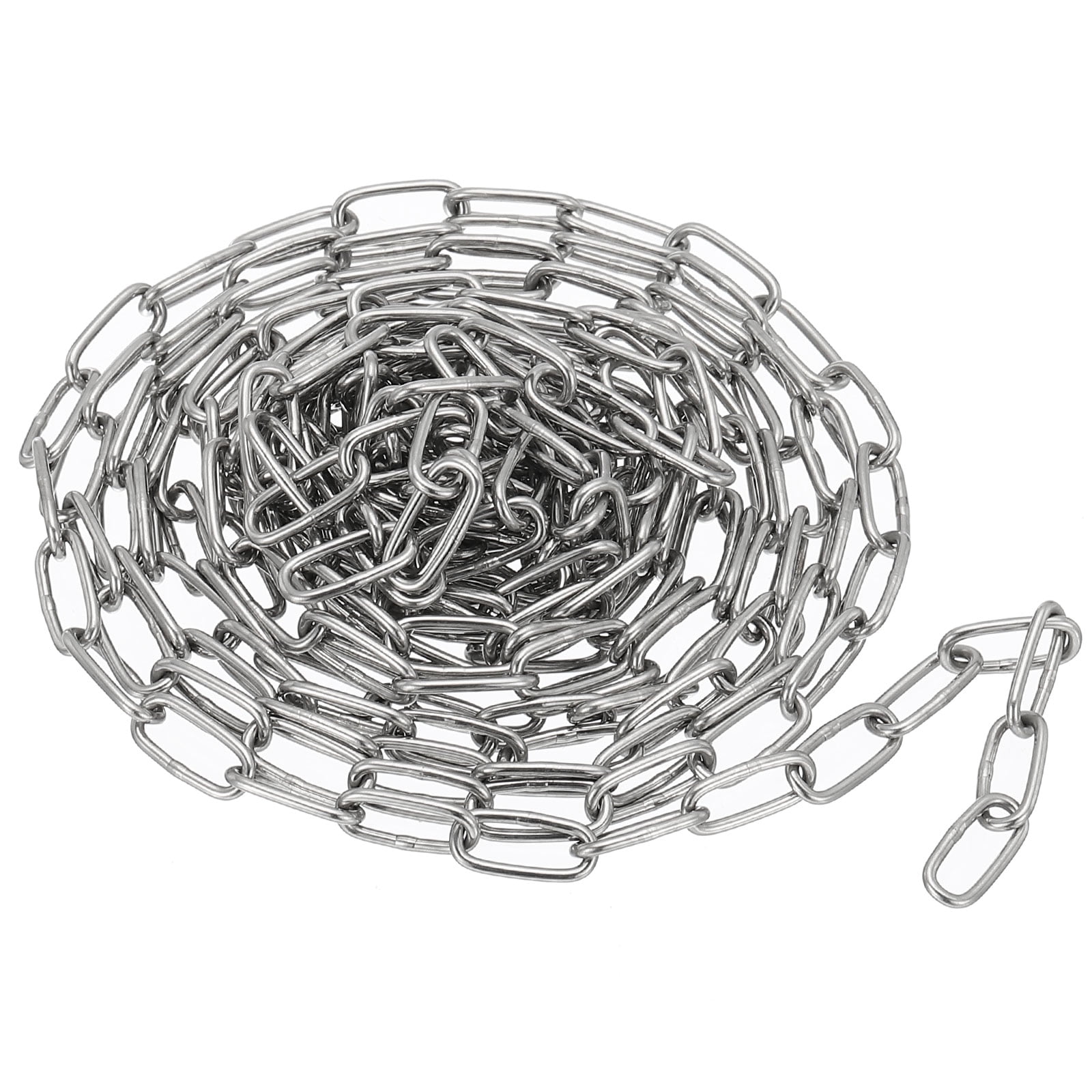 Uxcell 16.4FT x 2/7" x 0.06" 304 Stainless Steel Link Chain Metal Chain ...