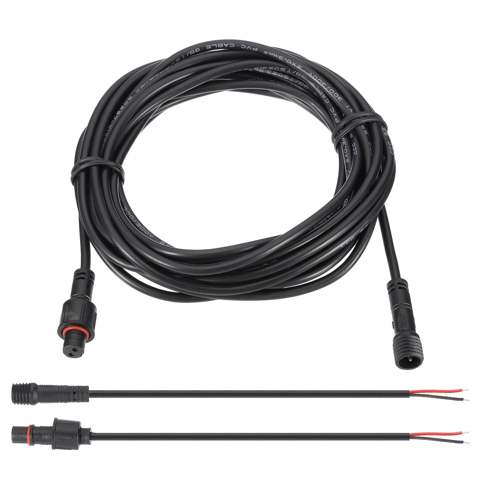 Uxcell 16.4Ft 22AWG IP67 2 Pin Extension Cable Wire with 7.87" Male ...