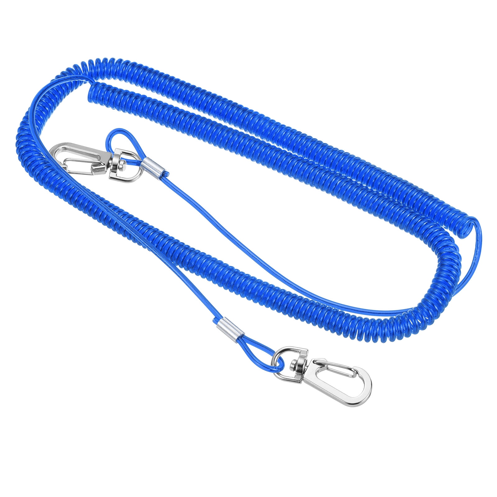 Uxcell 16.4ft Heavy Spring Fishing Coiled Lanyard Extension Cord Tether ...