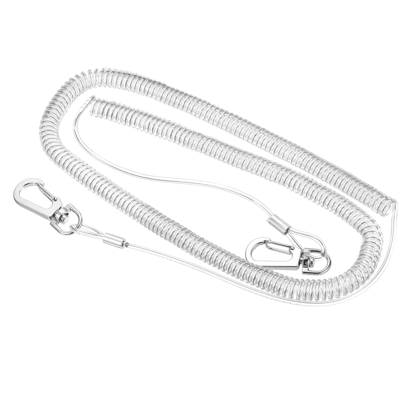 Uxcell 16.4ft Heavy Spring Fishing Coiled Lanyard Extension Cord Tether ...