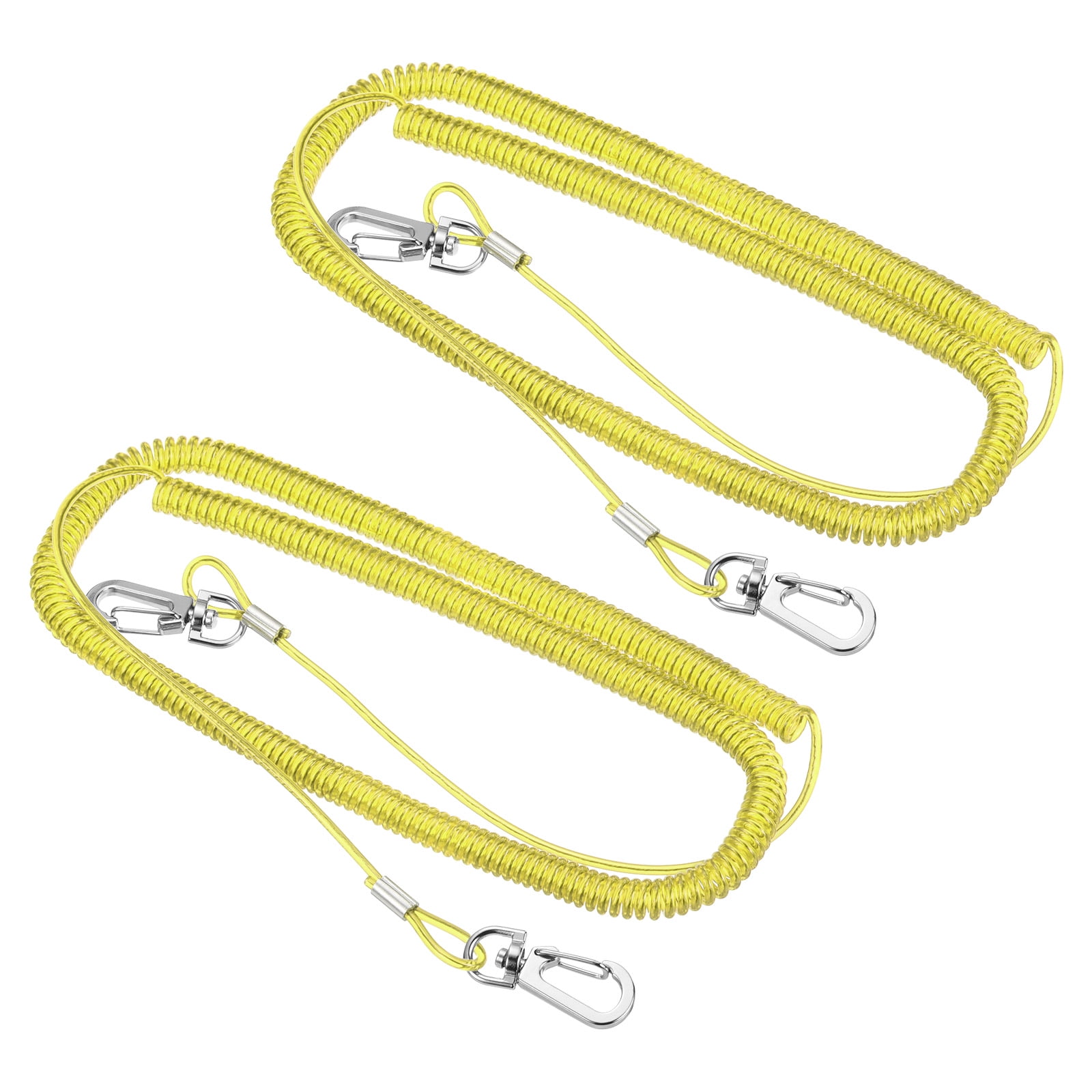 Uxcell 16.4ft Heavy Spring Fishing Coiled Lanyard Extension Cord Tether ...