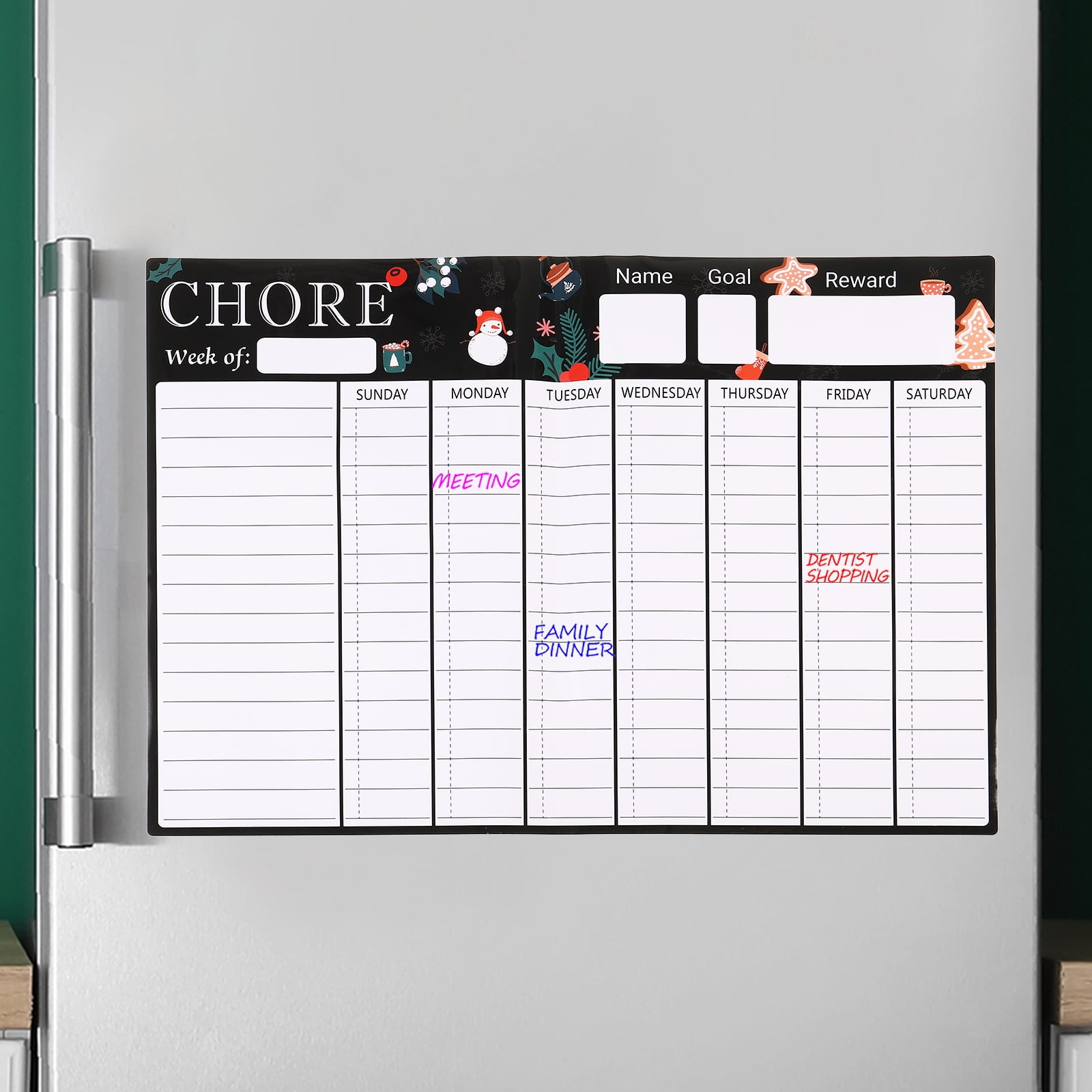 Uxcell 16.9" x 11.8" Magnetic Chore Chart, Dry Erase Whiteboard Sheet ...