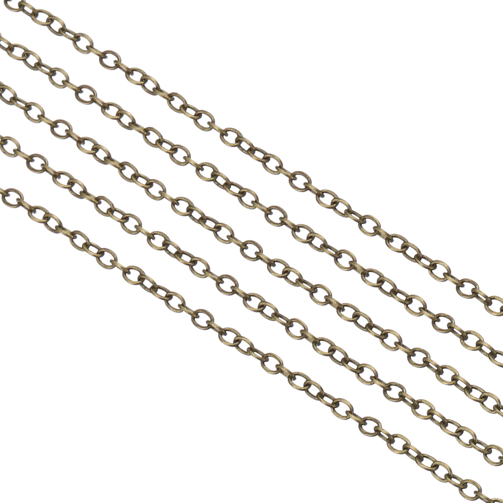 Uxcell 16 Feet Unfinished Cable Chain Round Link Chain Twisted 2mm for ...