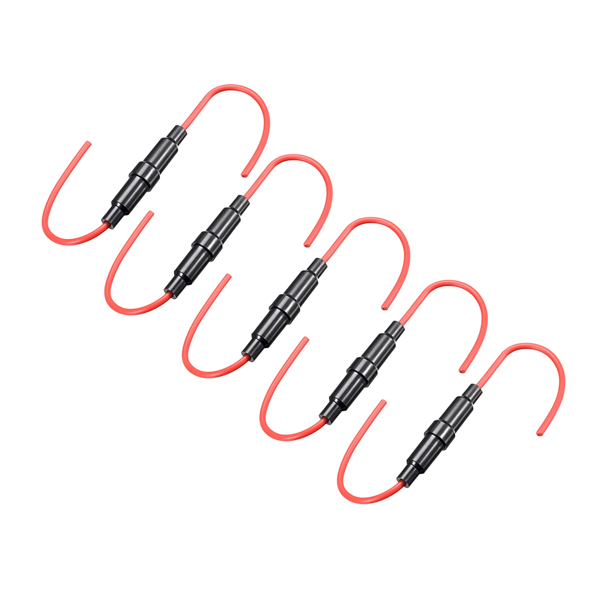 Uxcell 16 Gauge 0.24'' x1.18'' Inline Screw Type Fuse Holder Plastic ...