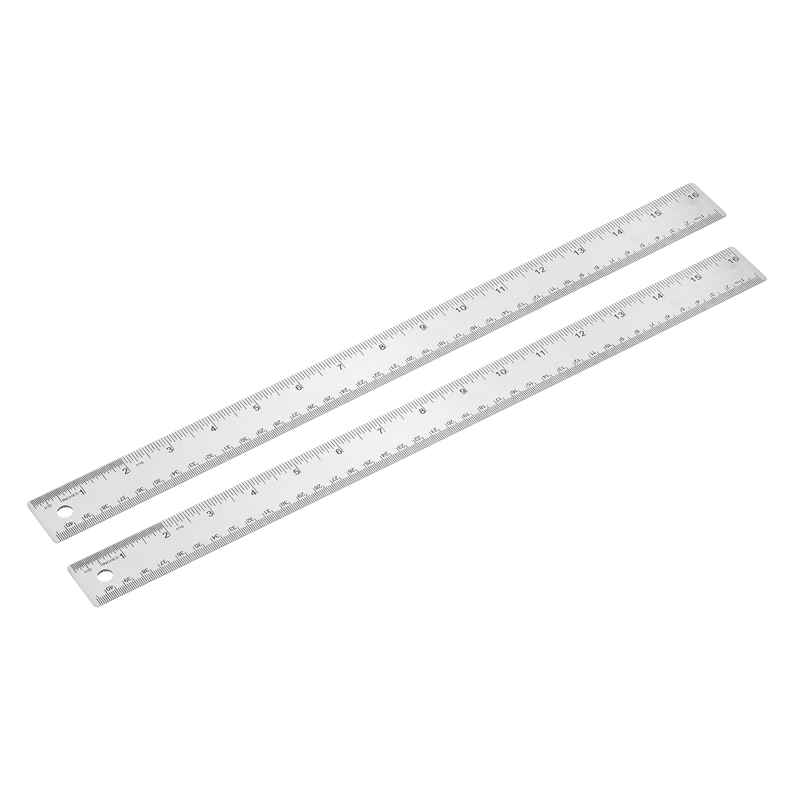 Uxcell 16 Inch Stainless Steel Straight Ruler, 2 Pcs Cork Backing Non ...