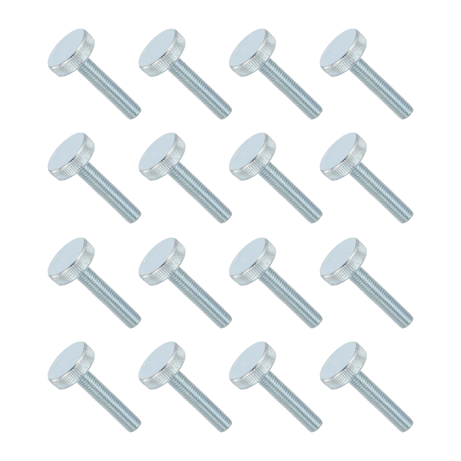 Uxcell 16 PCS M8x45mm Flat Knurled Head Thumb Screws Solid Iron Fully ...
