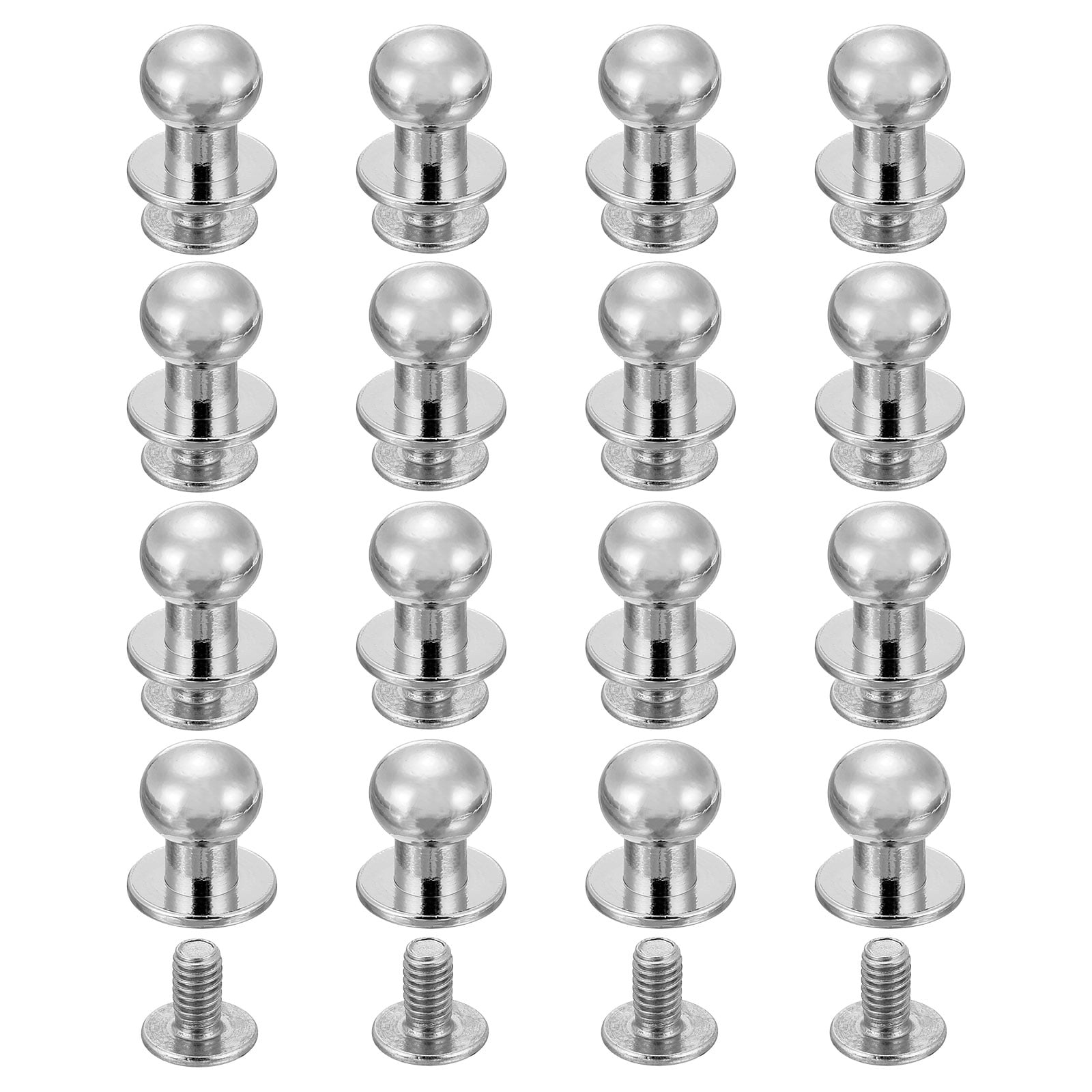 Uxcell 16 Pack Ball Head Stud Screw Back 9mm Round Head Button Nipple ...