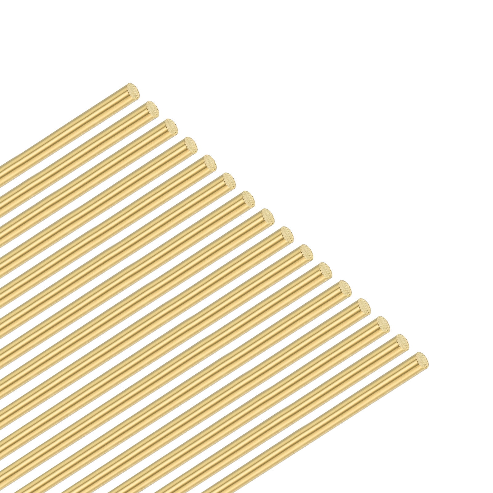 Uxcell 16-Pack Brass Rod, 1.2mmx300mm H65 Solid Brass Round Rods for ...