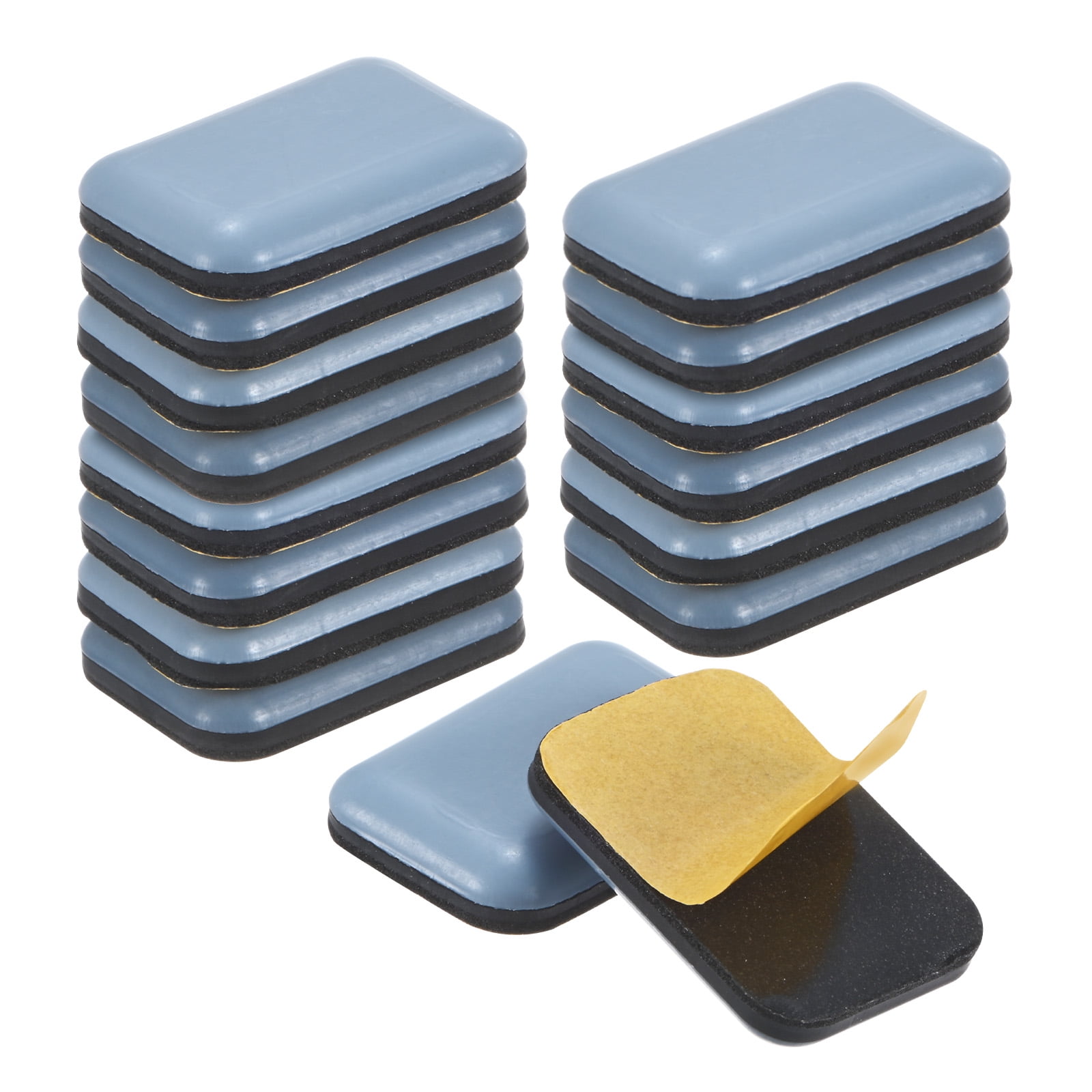 Uxcell 16-Pack Furniture Sliders, 1.3 x 1" Square PTFE Pad Self-Adhesive Mover Glides for Chair ...