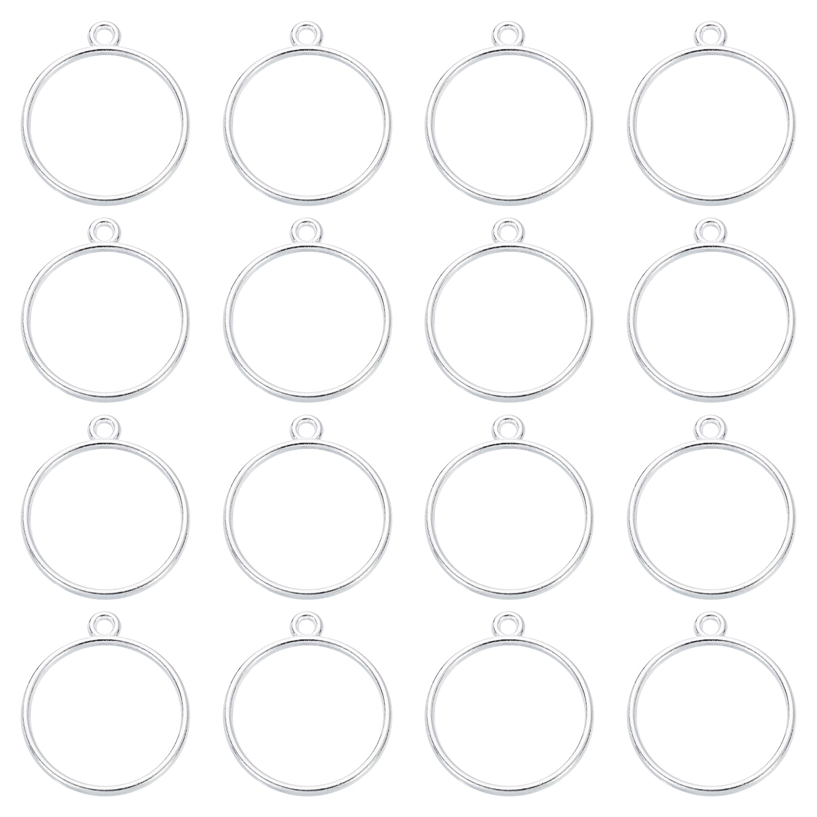 Uxcell 16 Pack Open Bezel, Round Resin Bezels Pendants Open Back Bezel ...