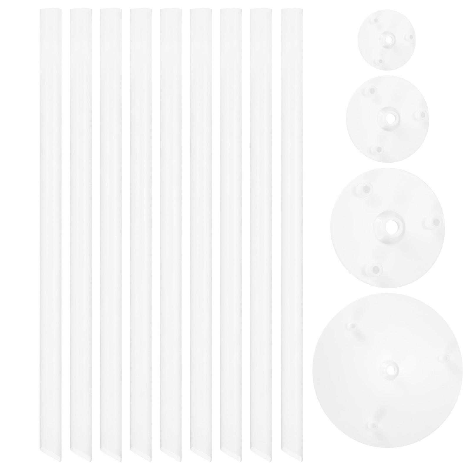 Uxcell 16 Pack Plastic Cake Dowel Rods, 4 Cake Separator Plates 12 ...