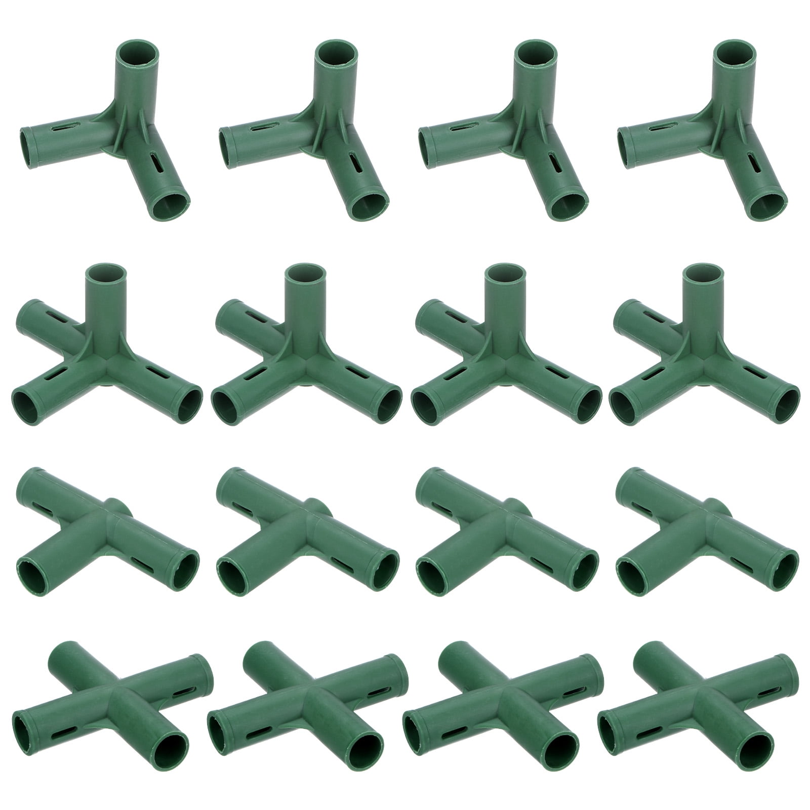 Uxcell 16 Pcs 19mm Greenhouse Frame Building Connectors, 4 Types Pipe ...