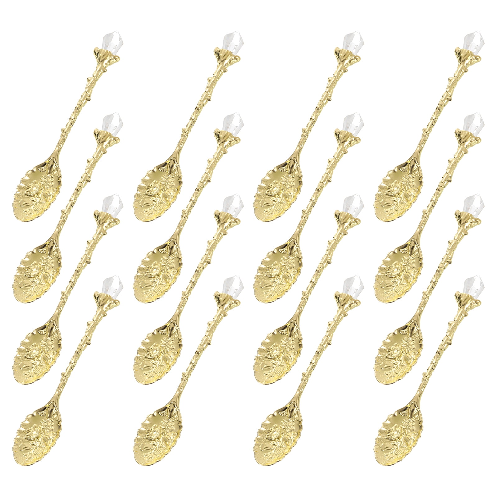 Uxcell 16 Pcs Retro Spoons, 4.3 Inch Crystal Alloy Coffee Spoons ...