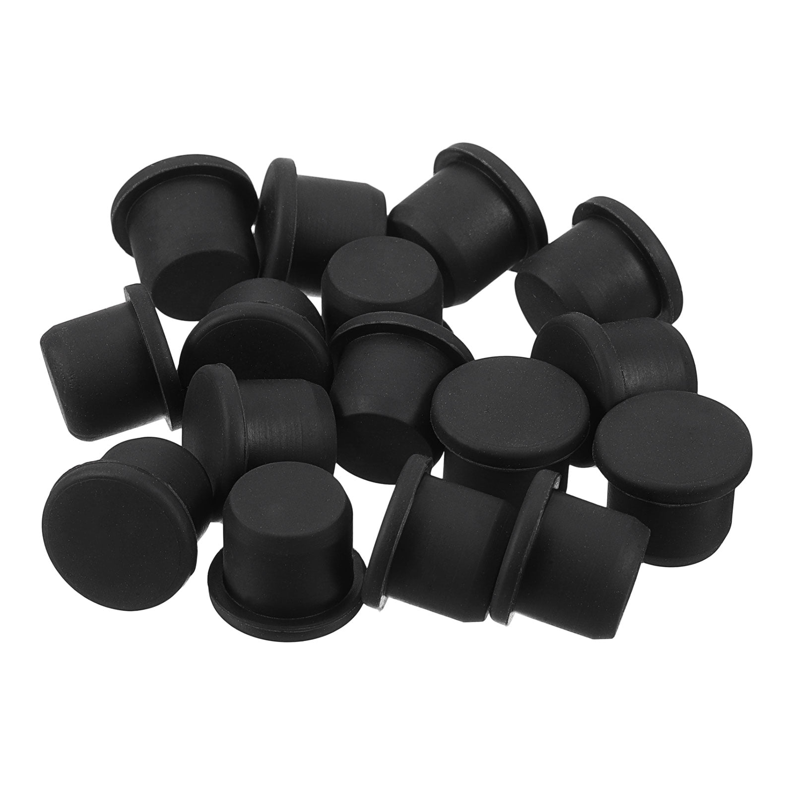 Uxcell 16 Pieces Black Rubber Stopper, 12.5mm Plug Holes for 12-12.3mm ...