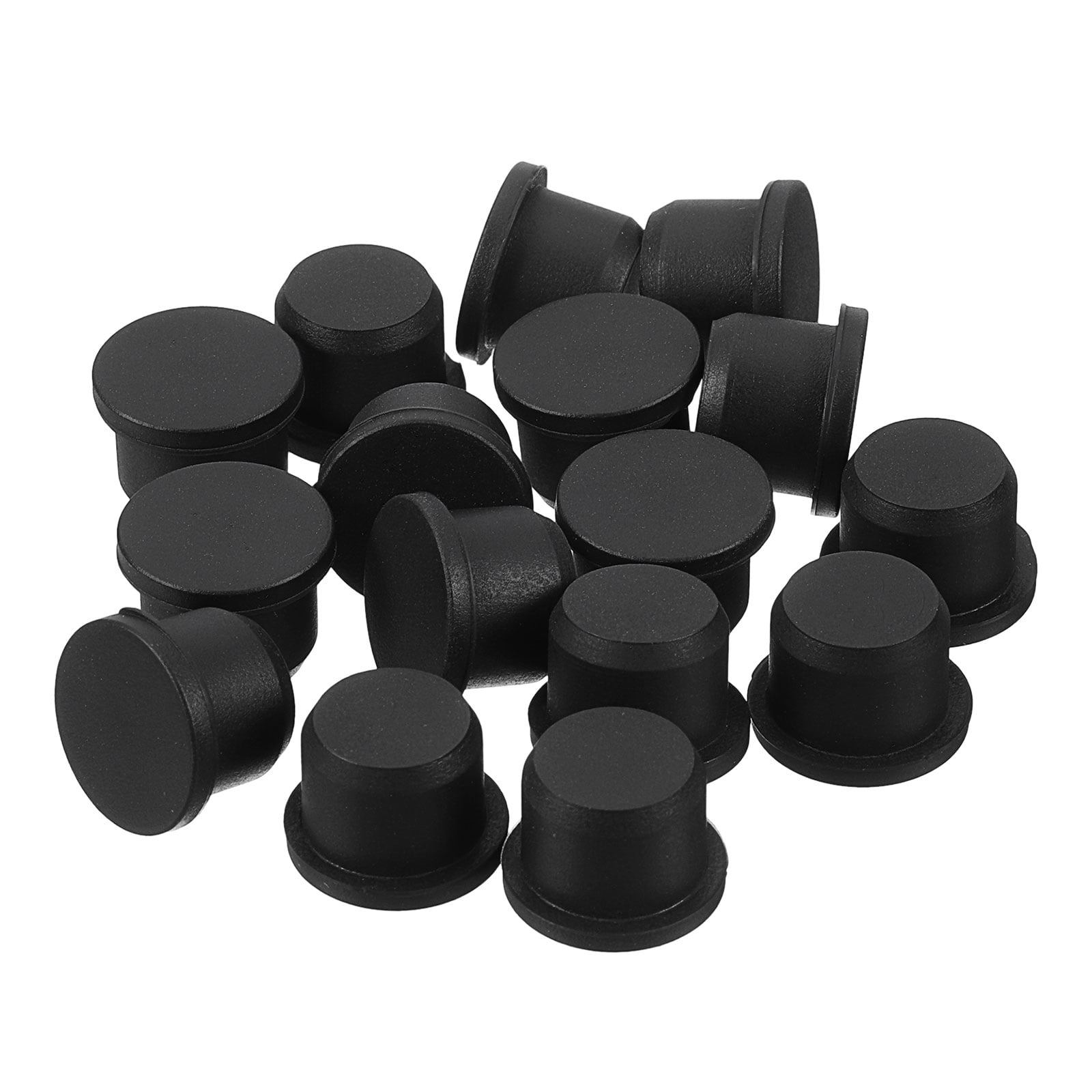 Uxcell 16 Pieces Black Rubber Stopper, 13.5mm Plug Holes for 13-13.3mm ...