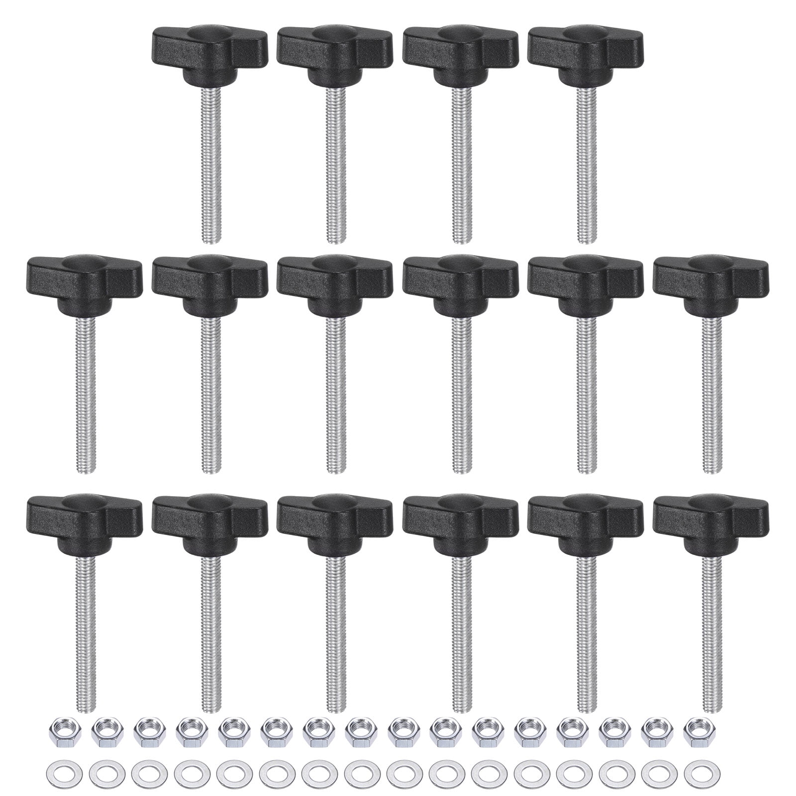 Uxcell 16 Set Tee Wing Knobs Thread Z Head Thumb Screws Handles with ...