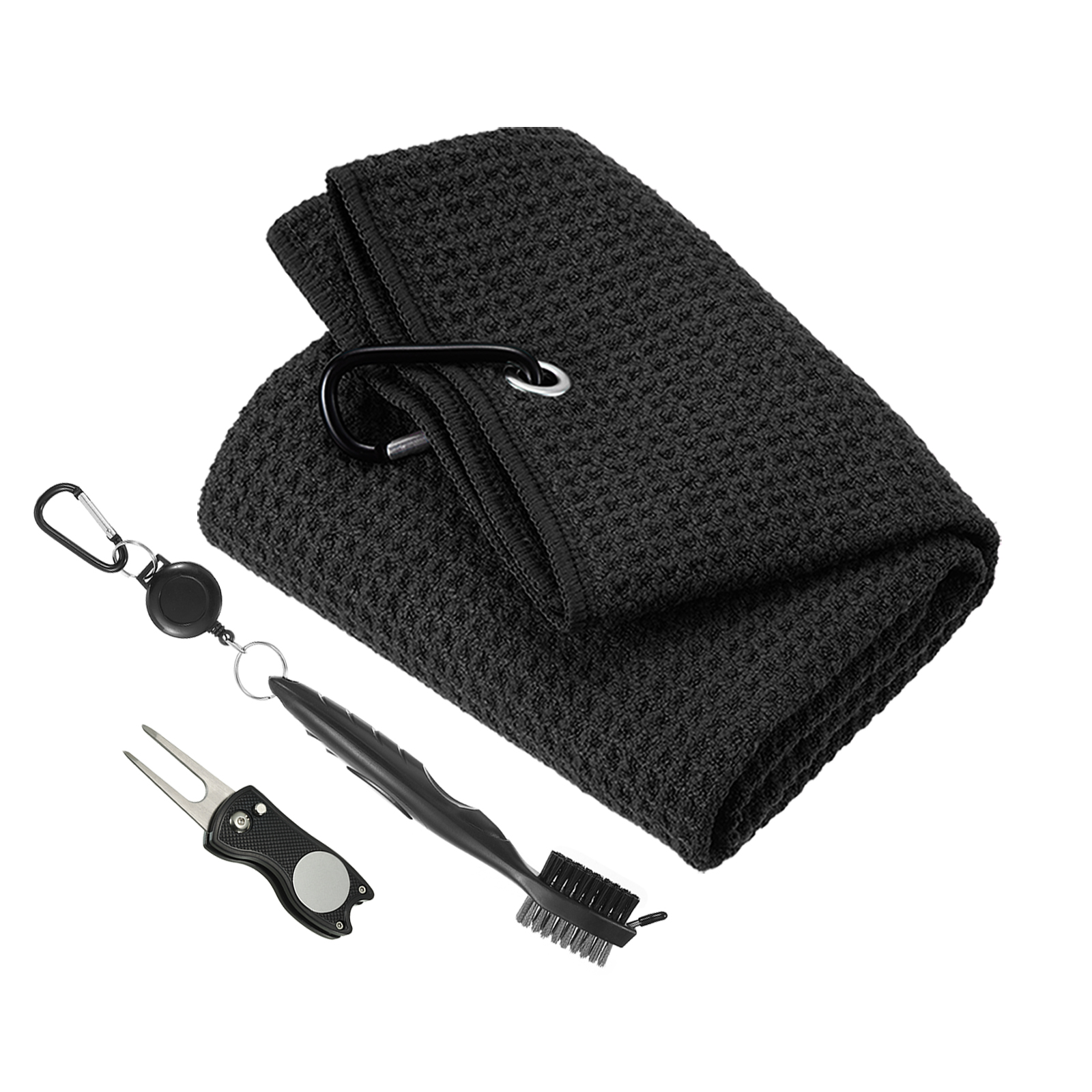 Uxcell 16"x16" Tri-fold Golf Towels Microfiber Waffle Pattern Towels ...