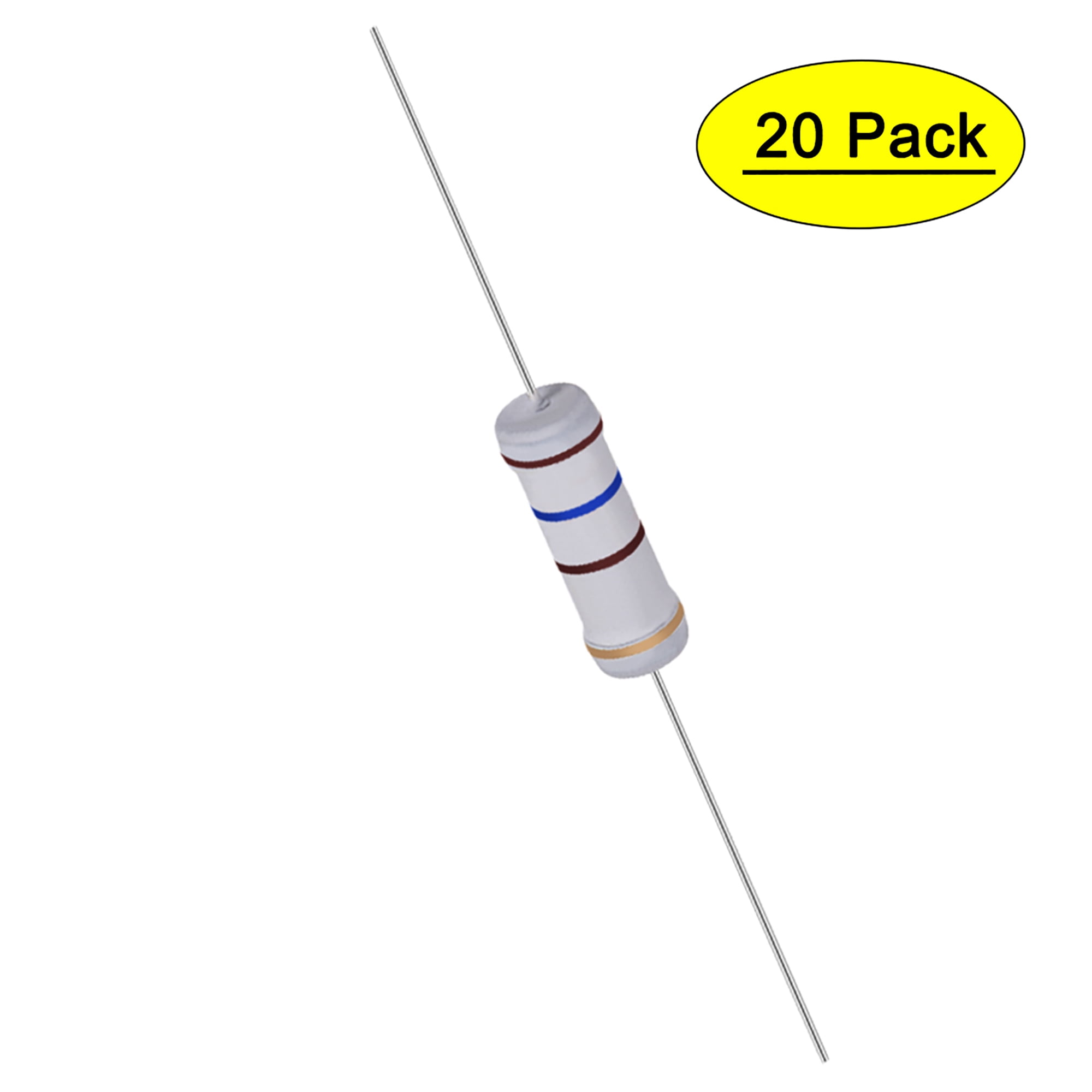 Uxcell 160 Ohm 3W ±5% Tolerance Axile Lead Metal Oxide Film Resistor 20 ...