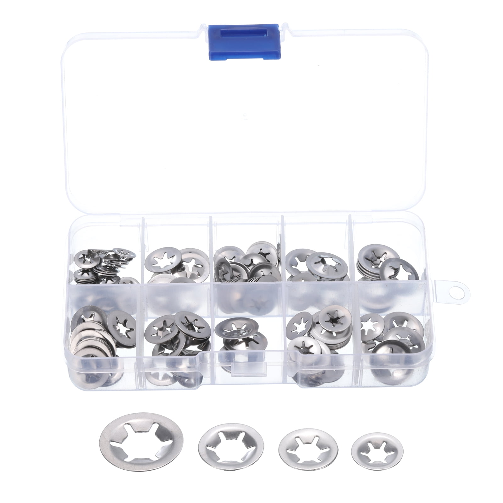 Uxcell 160 Pcs Internal Tooth Washers Set, 4 Sizes M3/M4/M5/M6 Quick Star Locking Washers, 304 ...