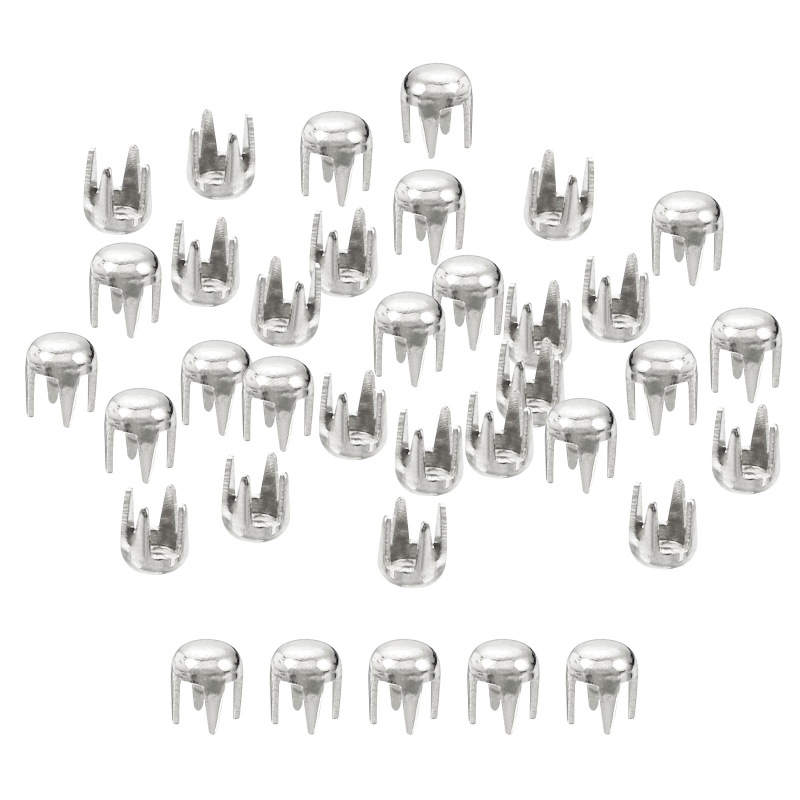 Uxcell 160Pack Silver Round Dome Rivets, 3mm Brass Spike Studs Spots ...