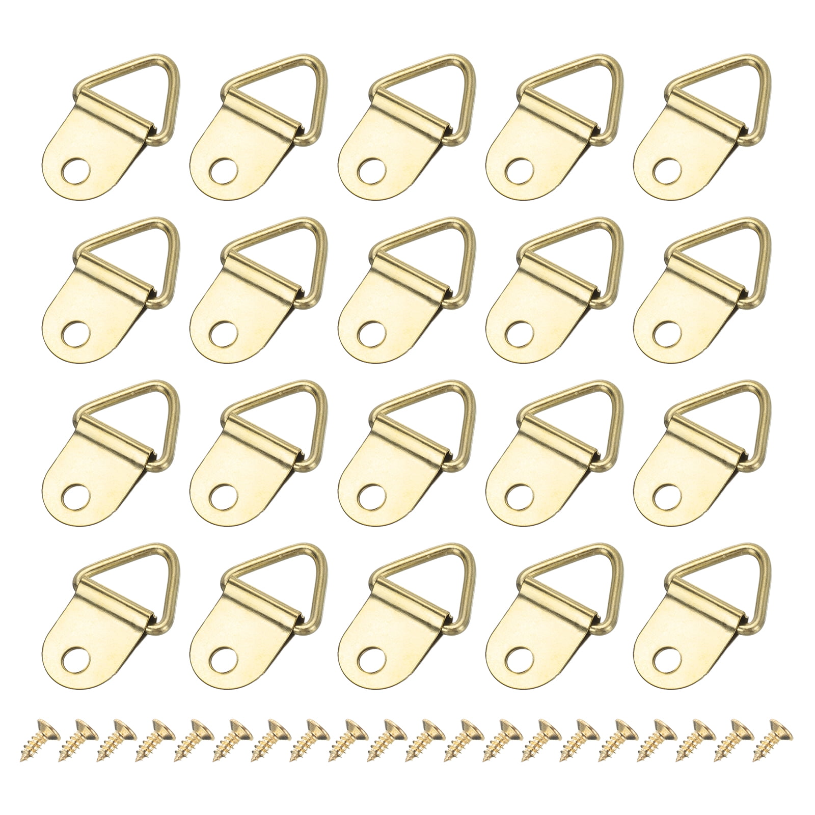 Uxcell 160Pcs Triangle Ring Iron Picture Hangers with Screws, Single ...