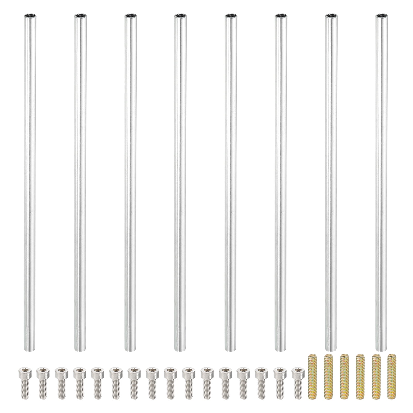 Uxcell 160mm (6.3") Round Coupling Nuts Kit, M4 Thread Connector with ...