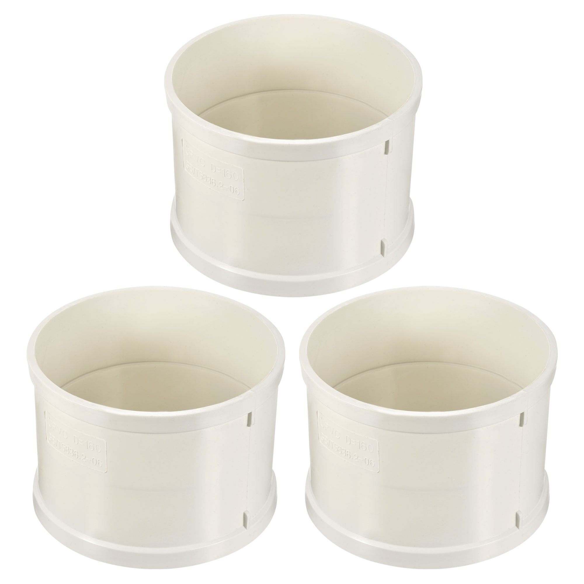 Uxcell 160mm PVC Straight Socket Connector Pipe Fitting Coupling ...