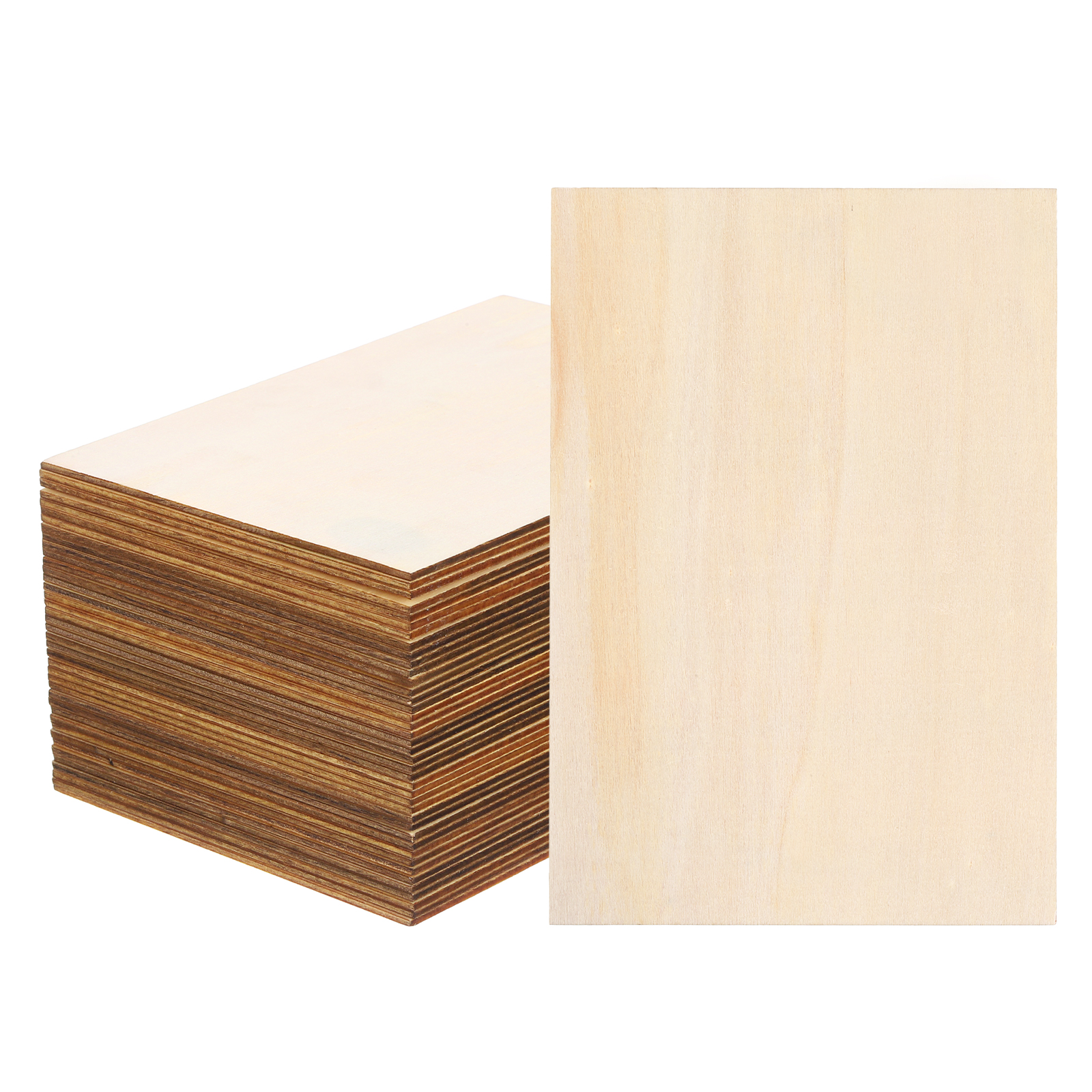 Uxcell 160x110mm Wood Pieces, 40 Pack Unfinished Rectangle Wood Shapes ...