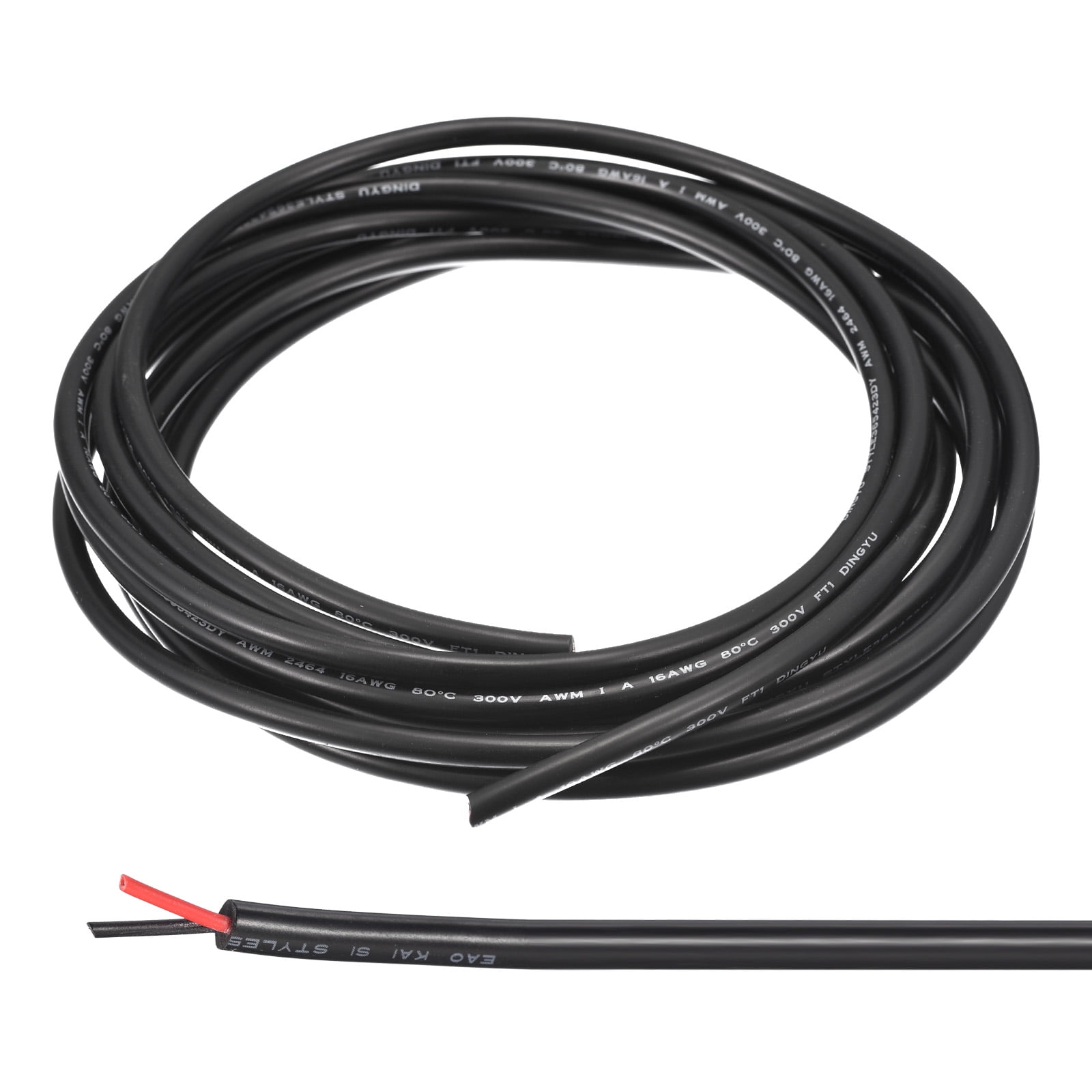 Uxcell 16AWG Electrical Wire 2 Conductors UL2464 Tinned Copper 9.8Ft ...