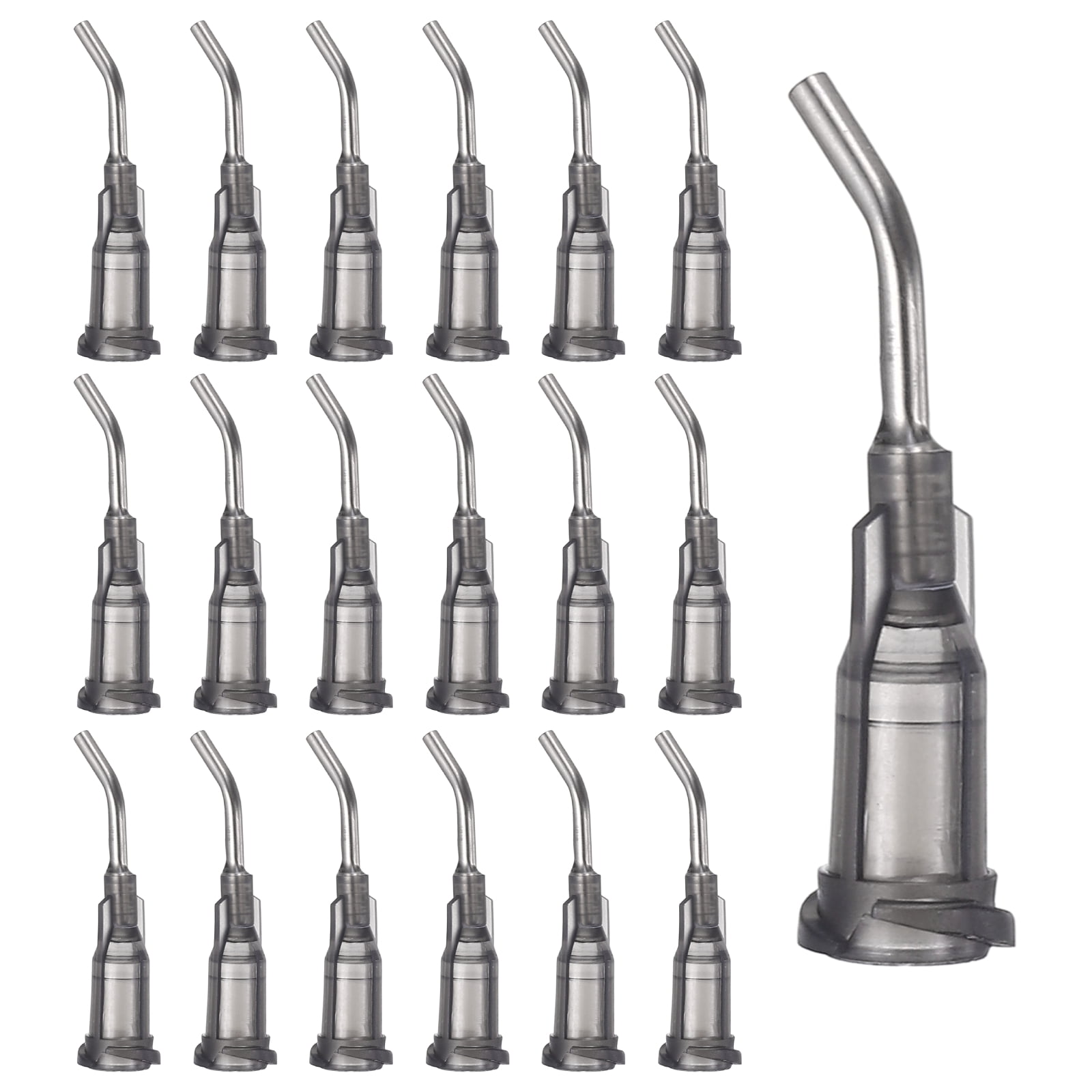 Uxcell 16Ga Angled Dispensing Needles, 66Pcs 0.5Inch 45° Curved ...