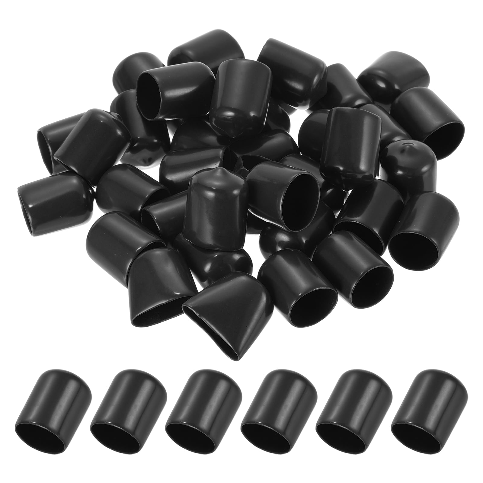 Uxcell 16MM Vinyl Rubber End Caps, 50 Pack Round Bolt Screw Covers Caps ...