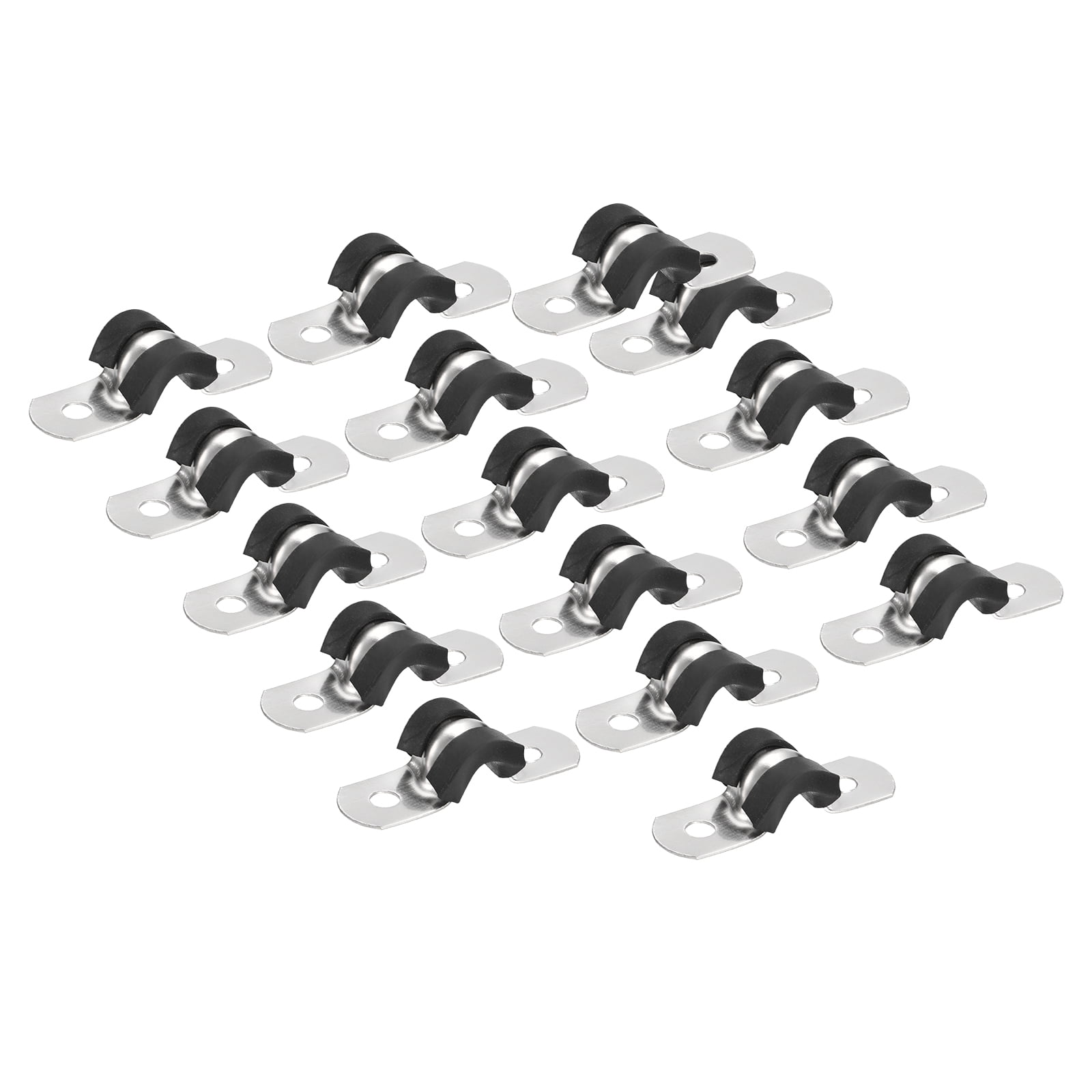 Uxcell 16Pack 1/4" Cable Clamp U Shape Stainless Steel Rubber Cushioned ...