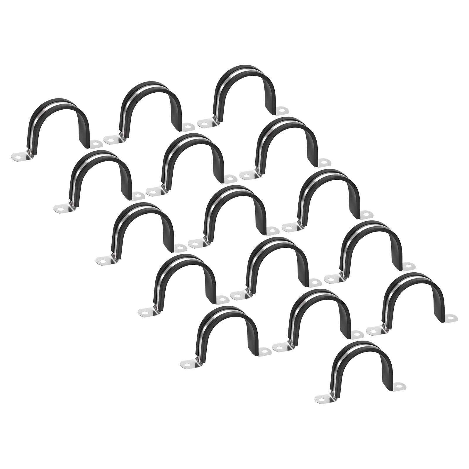 Uxcell 16Pack 2-3/16" Cable Clamp U Shape Stainless Steel Rubber ...
