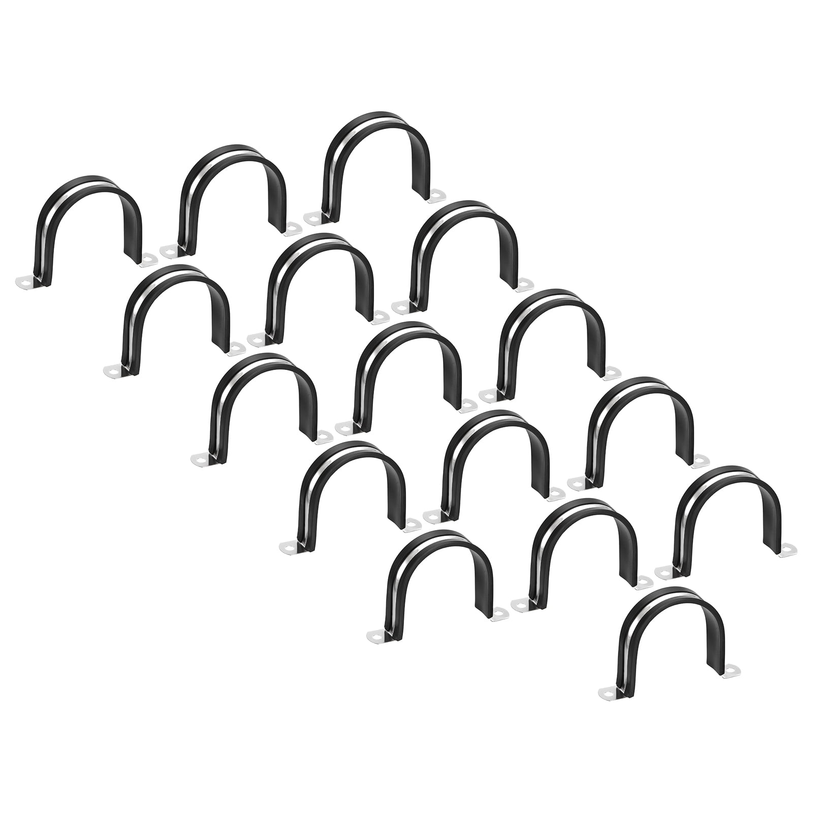 Uxcell 16Pack 2-3/4" Cable Clamp U Shape Stainless Steel Rubber ...