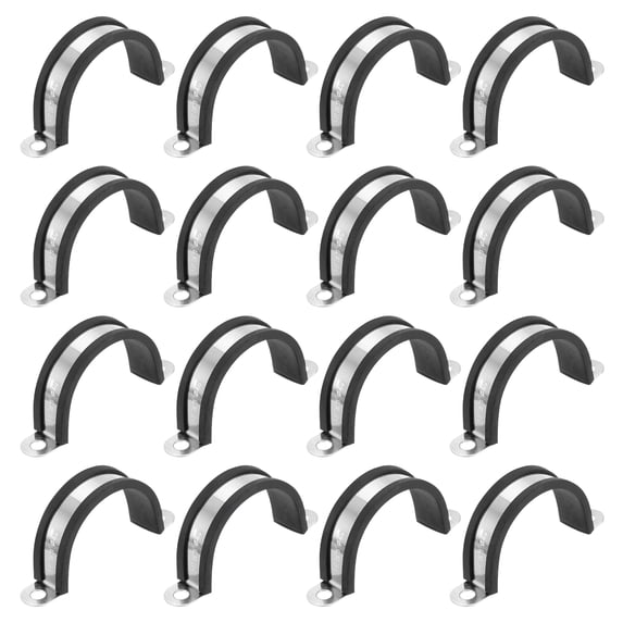 Uxcell 16Pack 40mm Cable Clamps, Stainless Steel Rubber Cushioned U ...