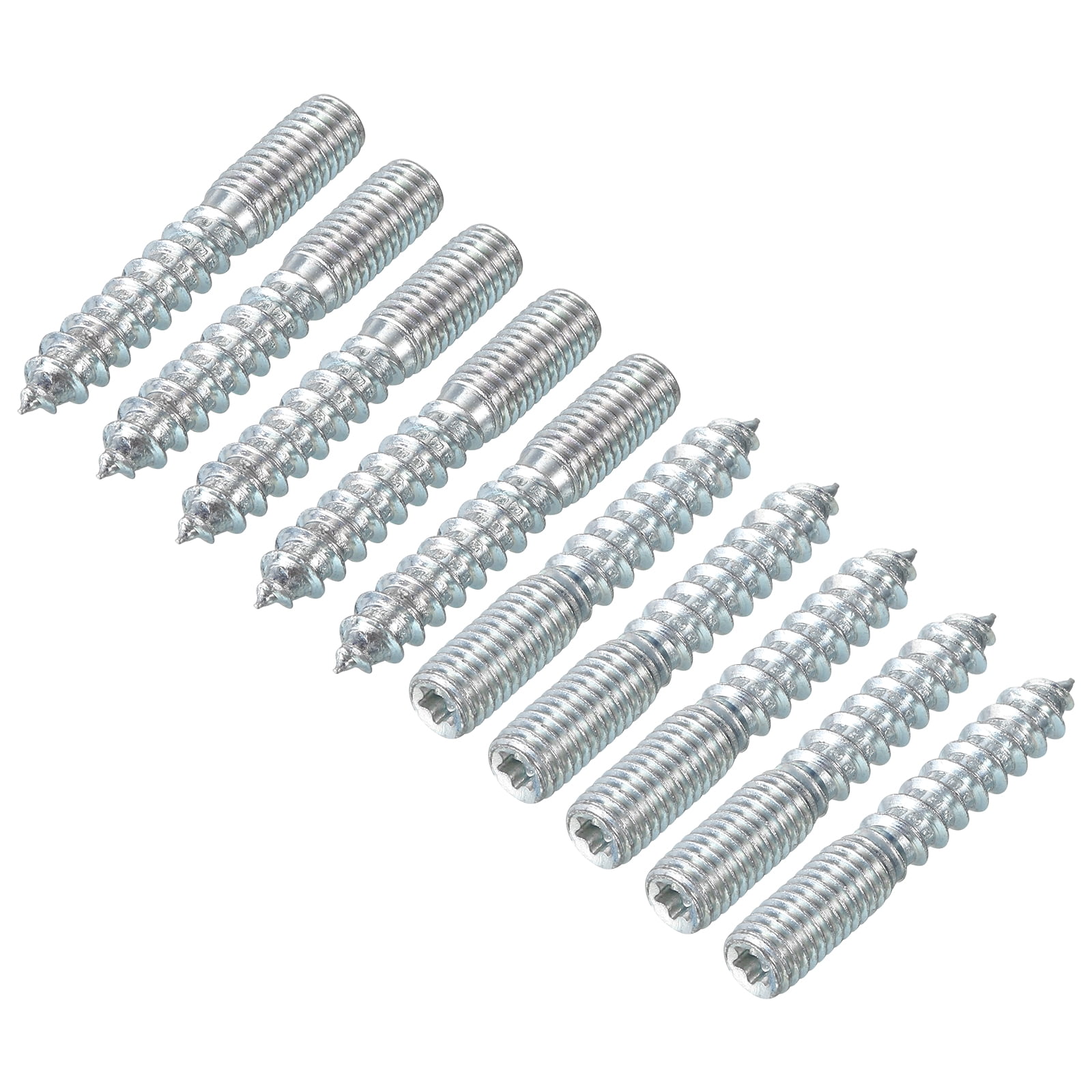 Uxcell 16Pack M8x50mm Hanger Bolt Double Headed Bolt Self-Tapping Screw ...