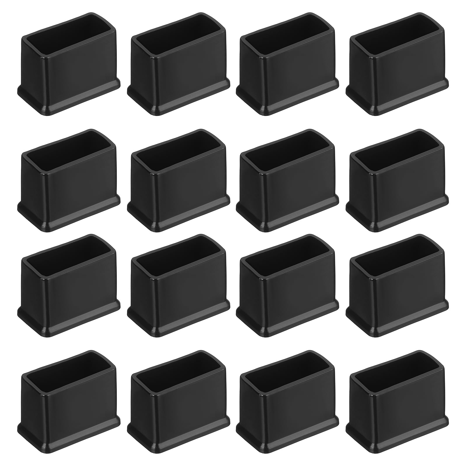 Uxcell 16Pack Square Chair Leg Caps, 30mm x 15mm OD Black Furniture ...