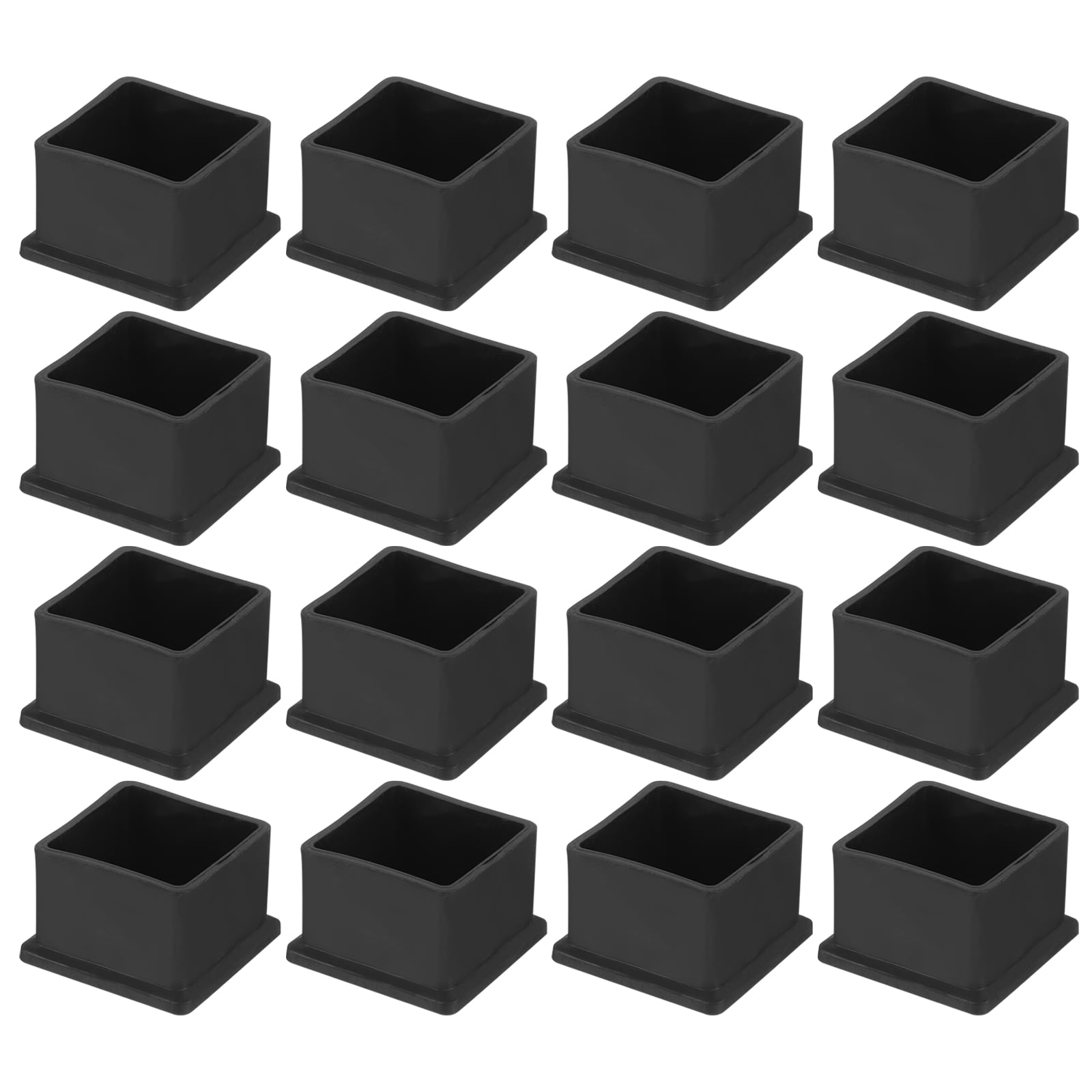 Uxcell 16Pack Square Chair Leg Caps, 35mm x 35mm OD Black Furniture ...