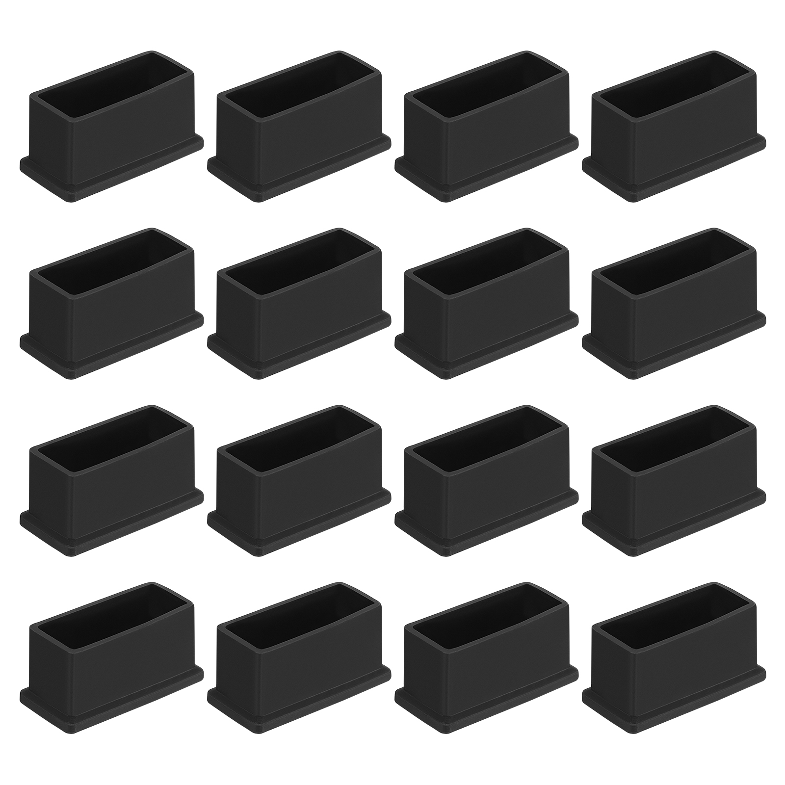 Uxcell 16Pack Square Chair Leg Caps, 50mm x 20mm OD Black Furniture ...