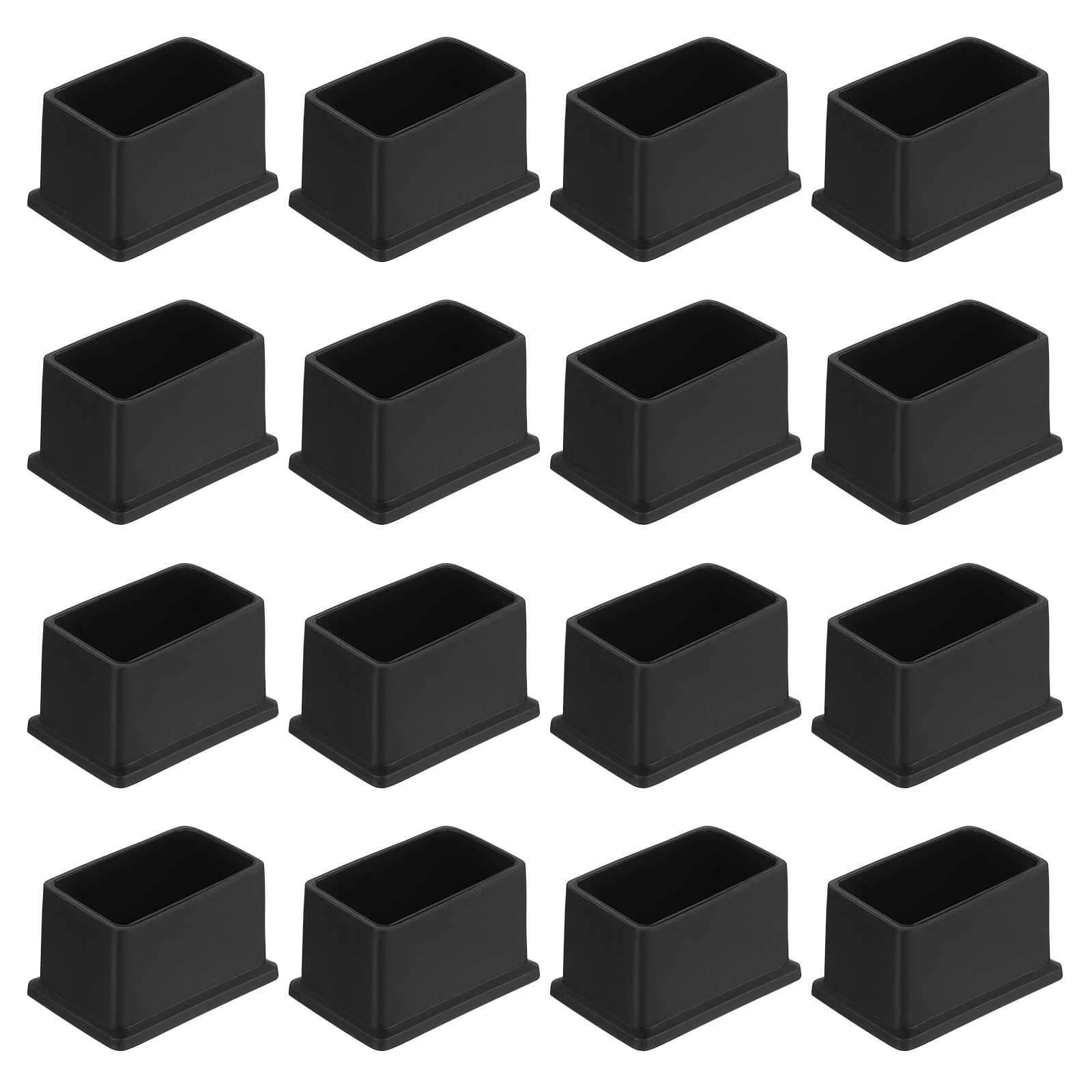 Uxcell 16Pack Square Chair Leg Caps, 50mm x 30mm OD Black Furniture ...