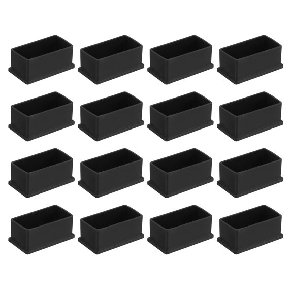 Uxcell 16Pack Square Chair Leg Caps, 60mm x 30mm OD Black Furniture ...