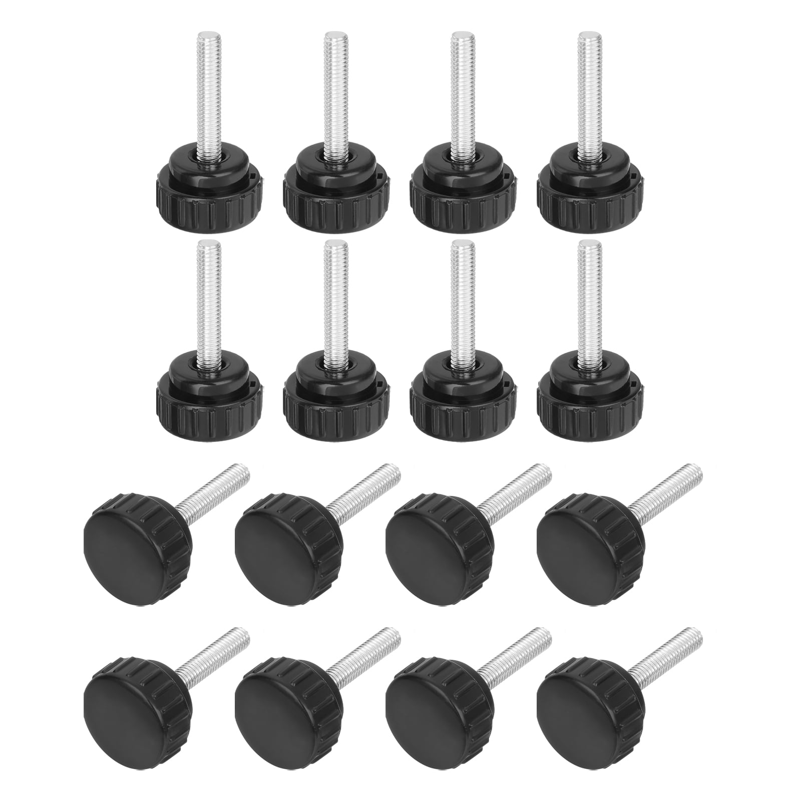 Uxcell 16Pack Round Knurled Thumb Screws, M6x30mm Carbon Steel Zinc Plated Thread Thumbscrew ...
