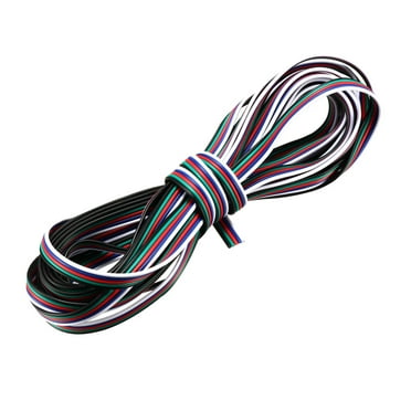 20 Gauge 2 Conductor Parallel PVC Wire, 5Ft/1.5M Long 1.8mm Dia 300V for LED RGB Cable, Internal ...