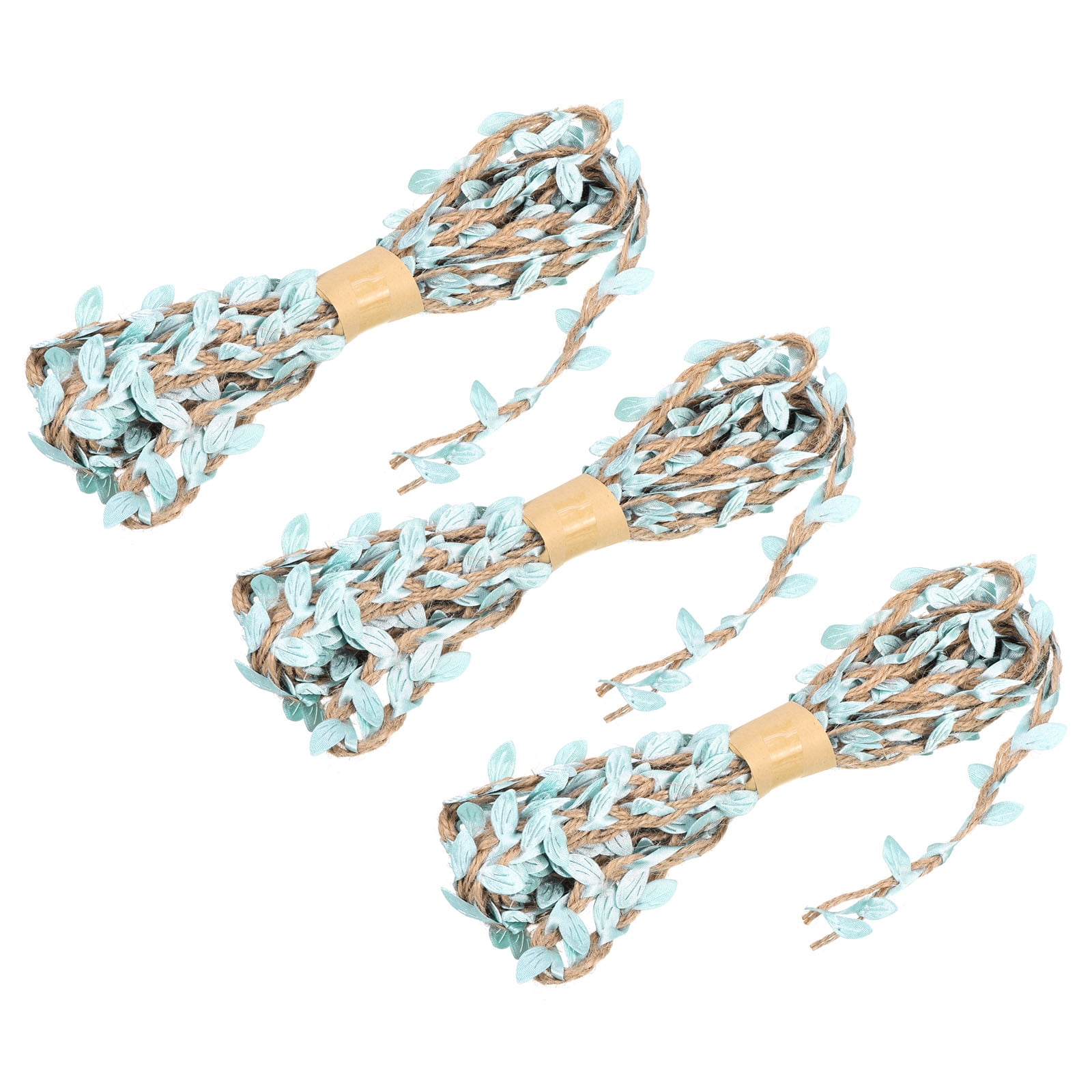 Uxcell 16ft 5mm Burlap Leaf Ribbon Artificial Vine Natural Jute Rope ...